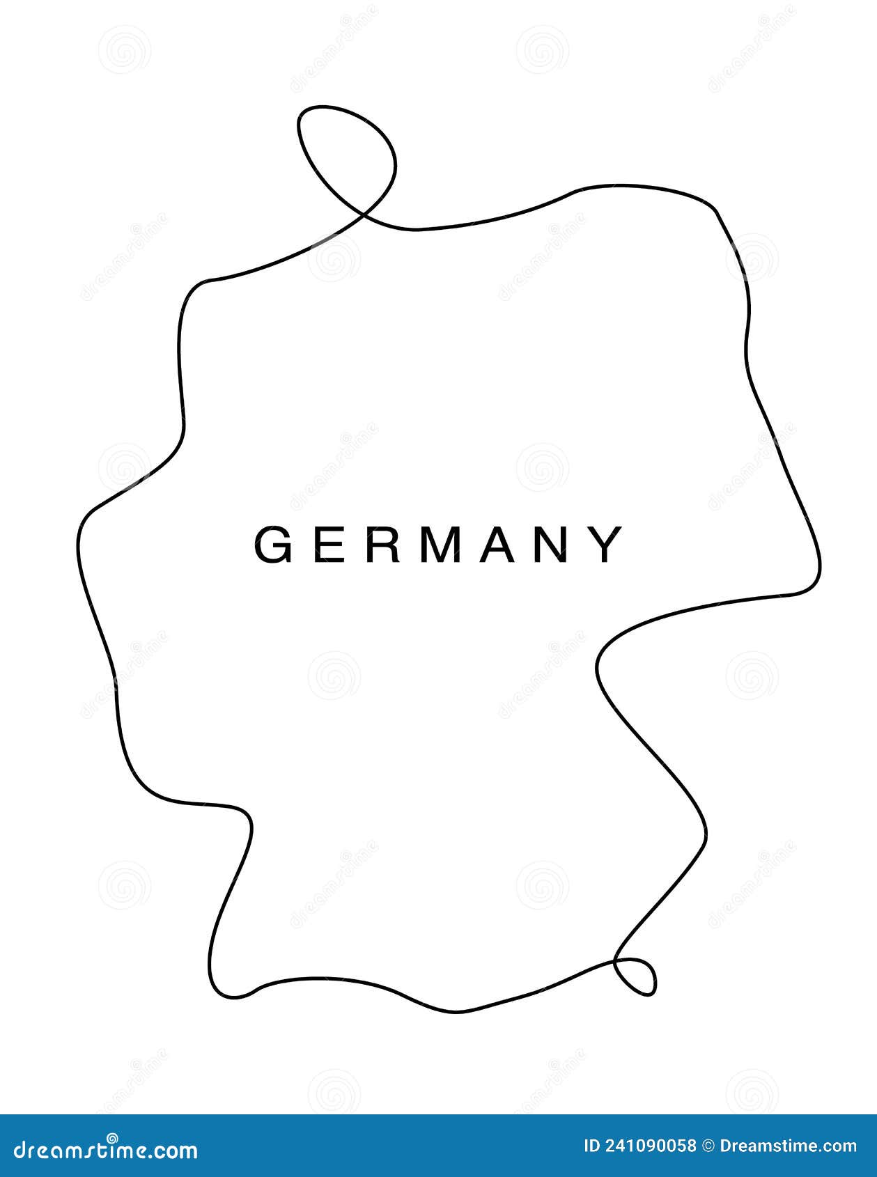 Line Art Germany Map. Continuous Line Europe Map. Vector Illustration ...