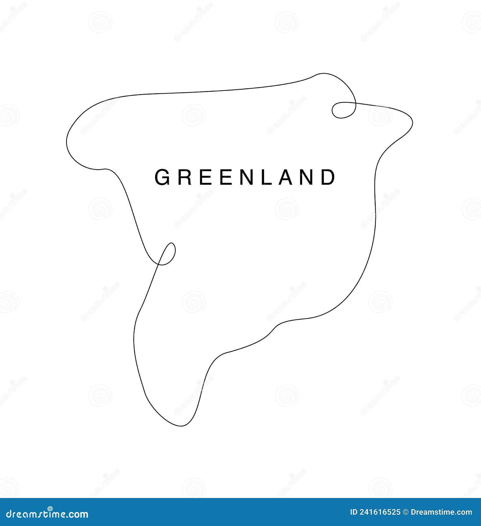 Line Art Greenland Map. Continuous Line Denmark Map. Vector ...