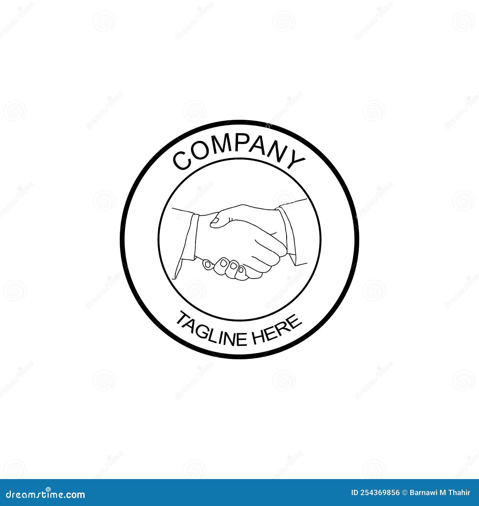 Line Art Handshake Logo Einfach Design Vektor Abbildung - Illustration ...