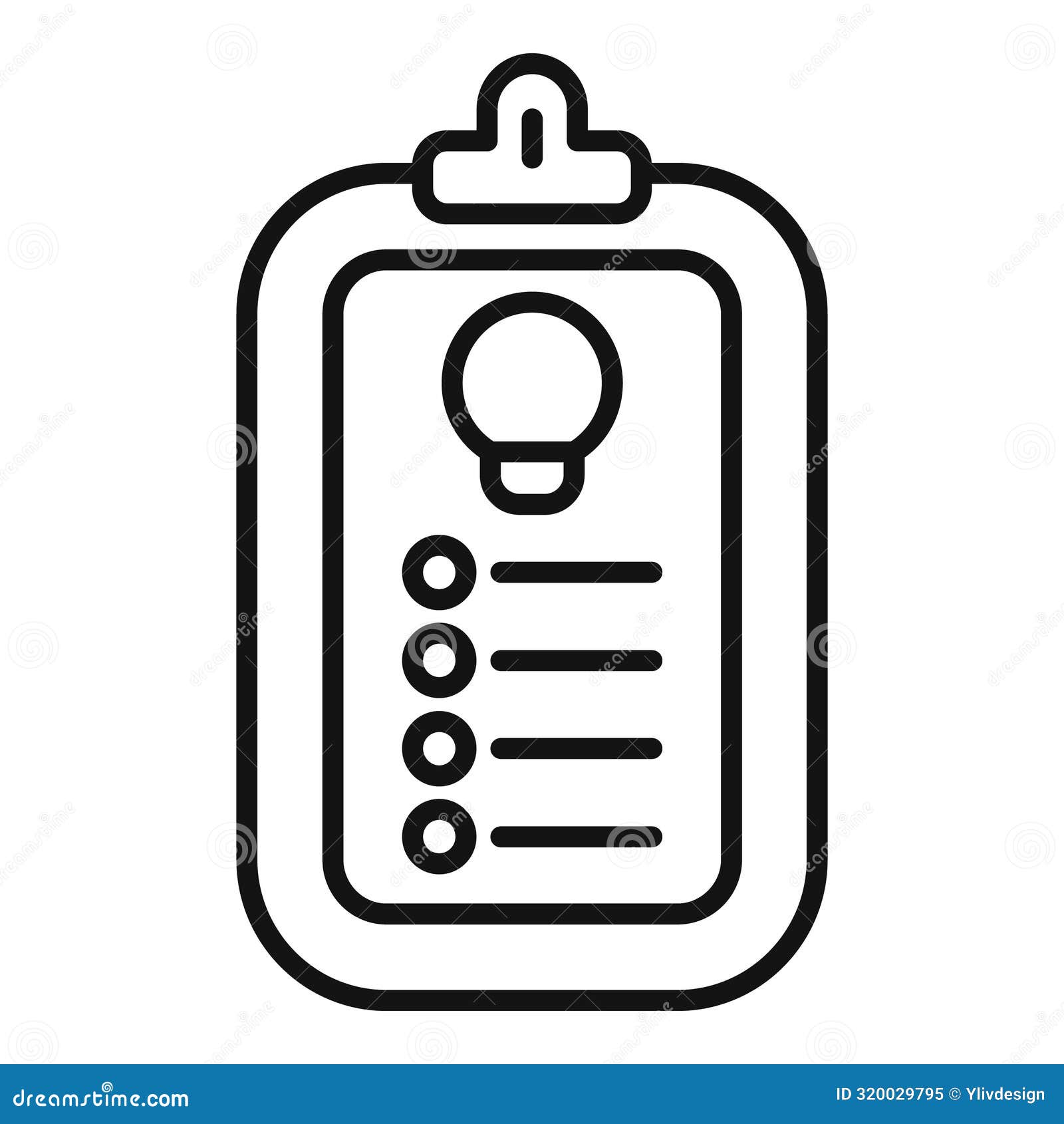 Clipboard Icon with Checklist and Light Bulb Stock Vector ...
