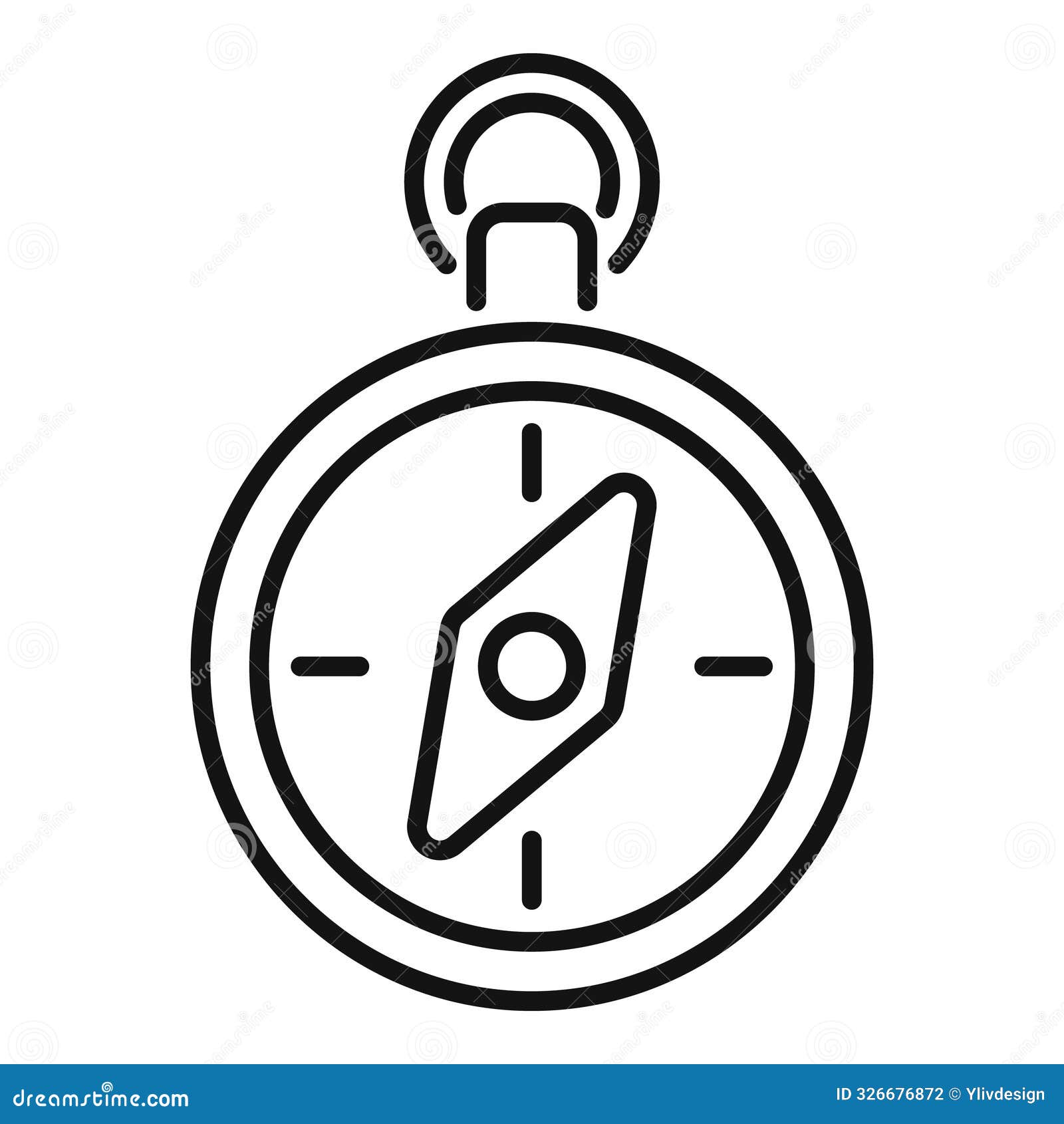 Line Art Icon of a Compass Indicating the Direction Stock Vector ...