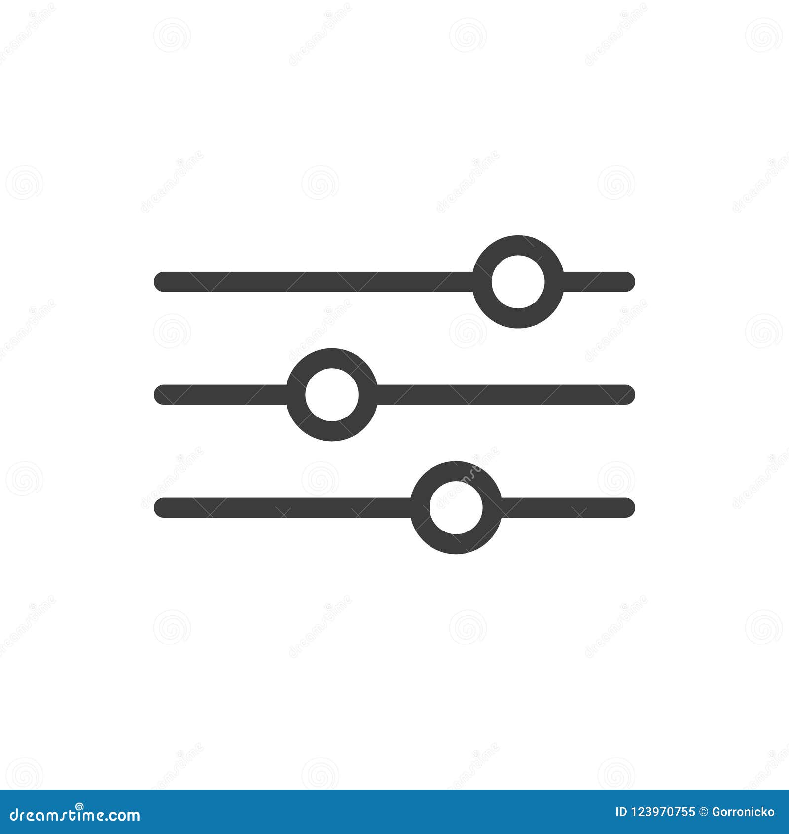 Horizontal Adjustment Icons On Horizontal Menu Bars Cartoon Vector ...