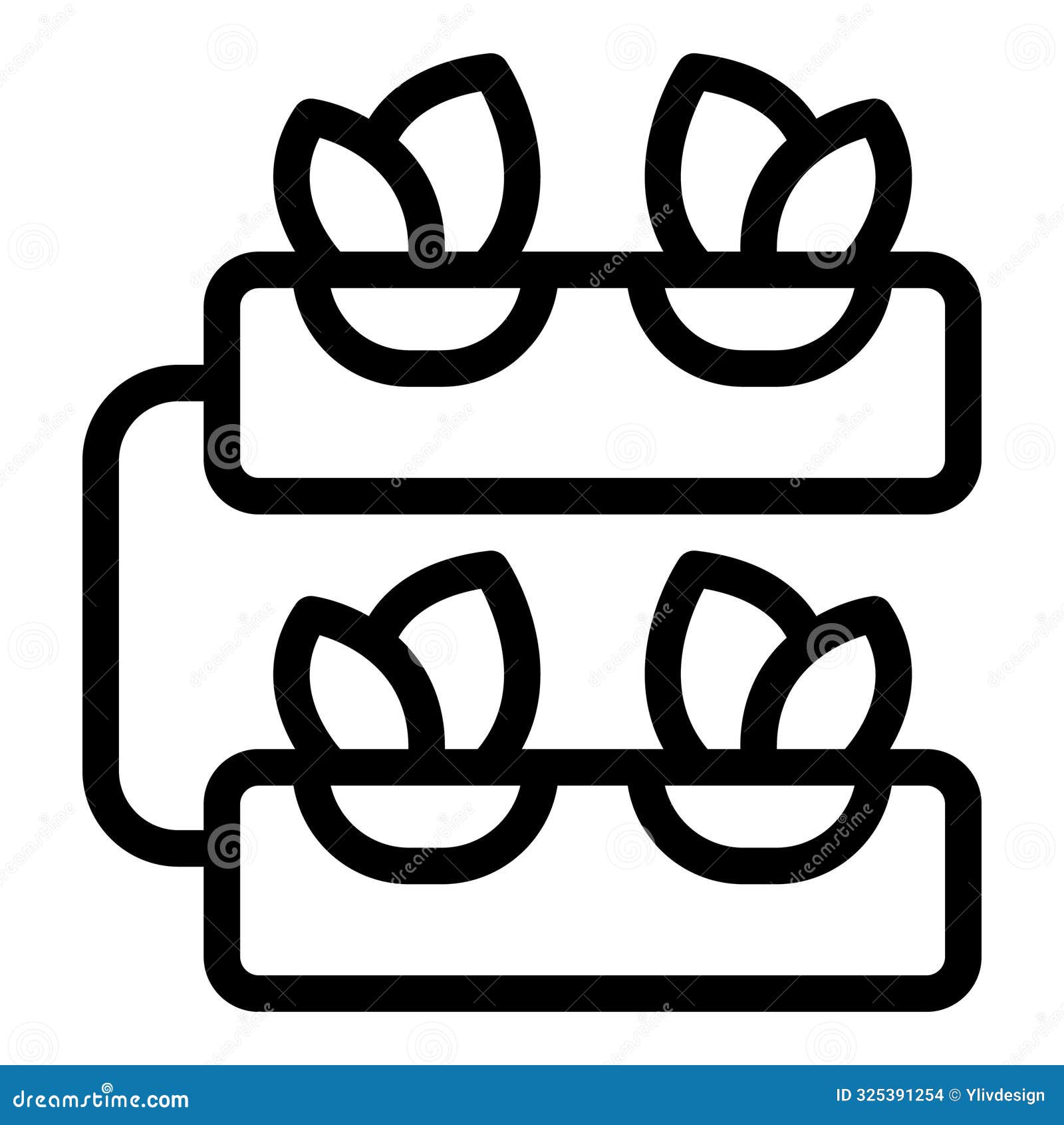 Line Art Icon of a Hydroponic System Growing Plants Stock Illustration ...