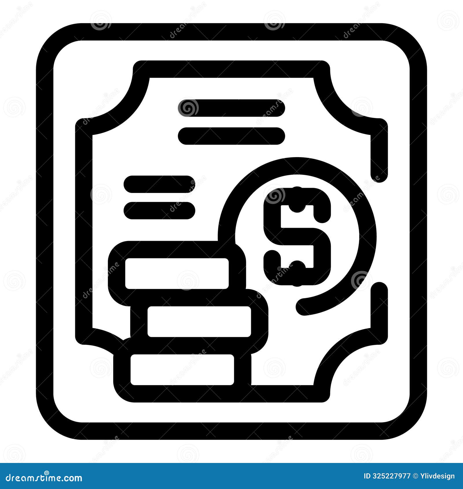 Money Stack on Invoice Showing Payment for Services Rendered Stock ...