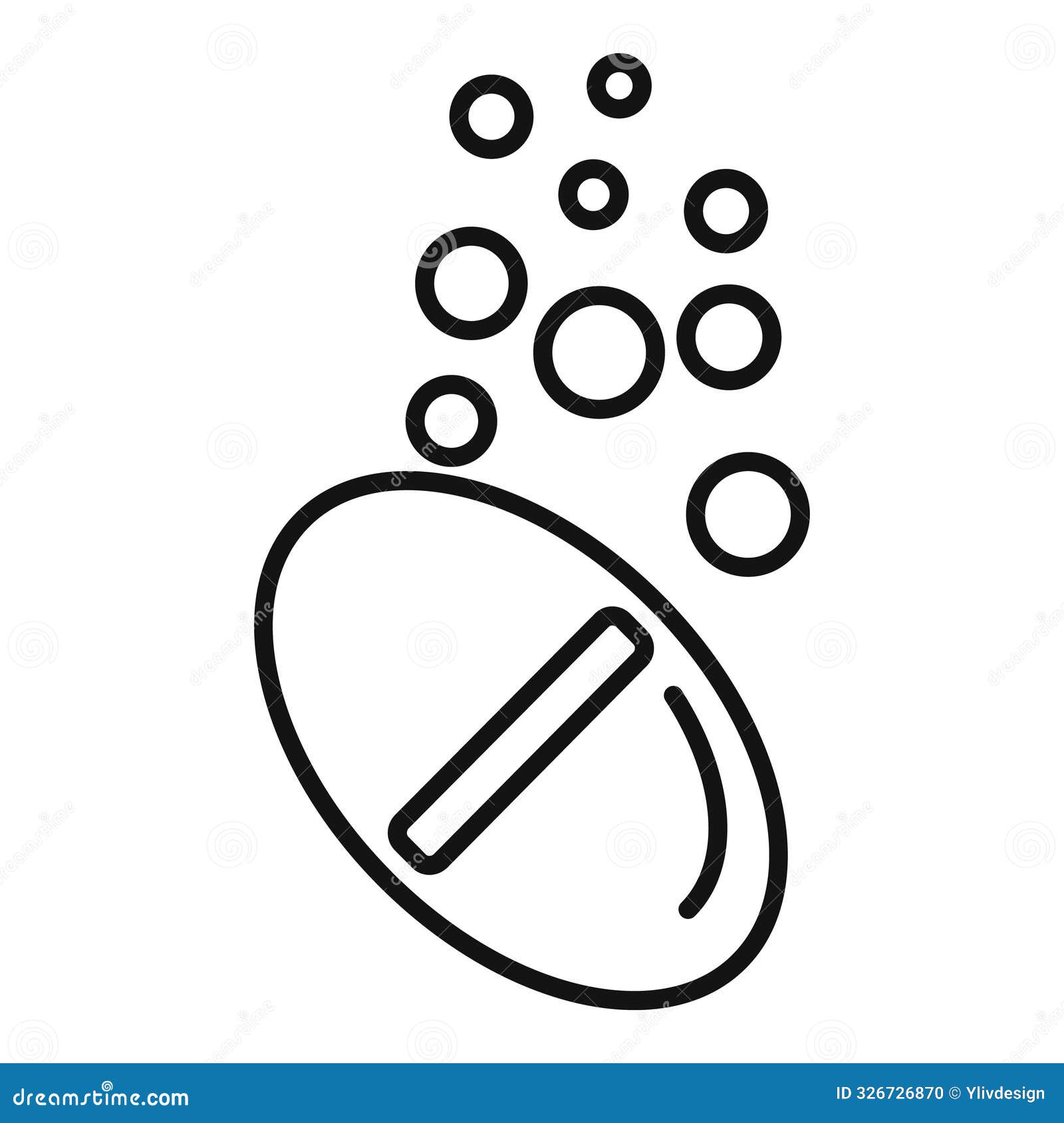 Effervescent Pill Dissolving with Bubbles Stock Illustration ...