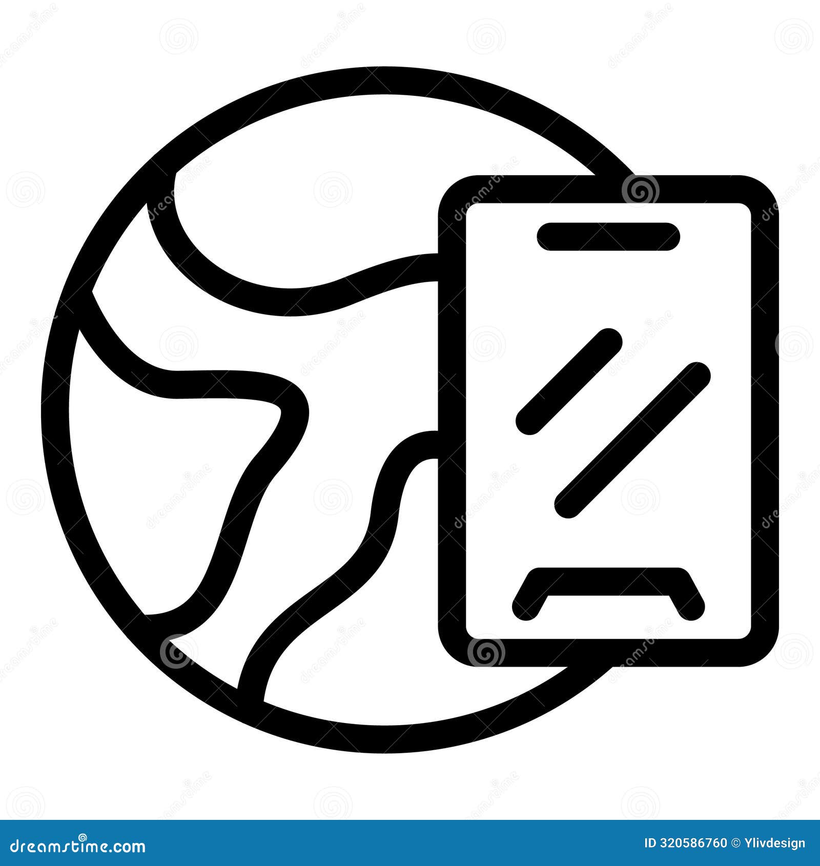 A Line Art Icon Representing the Concept of Mobile Technology on a ...