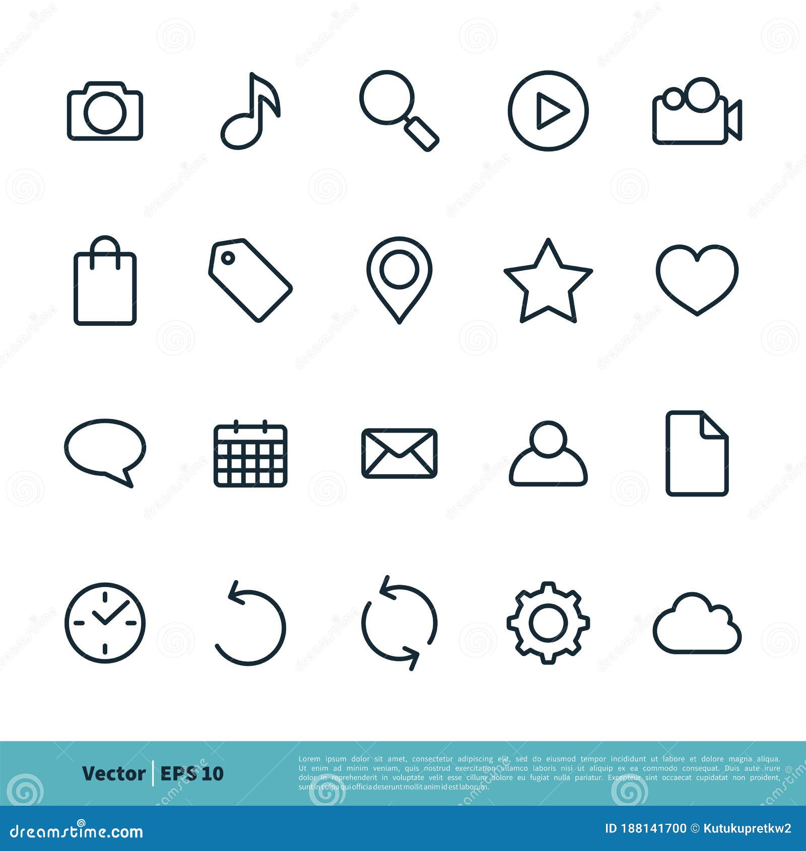Line Art Icon Set Vector Logo Template Illustration Design. Vector EPS ...