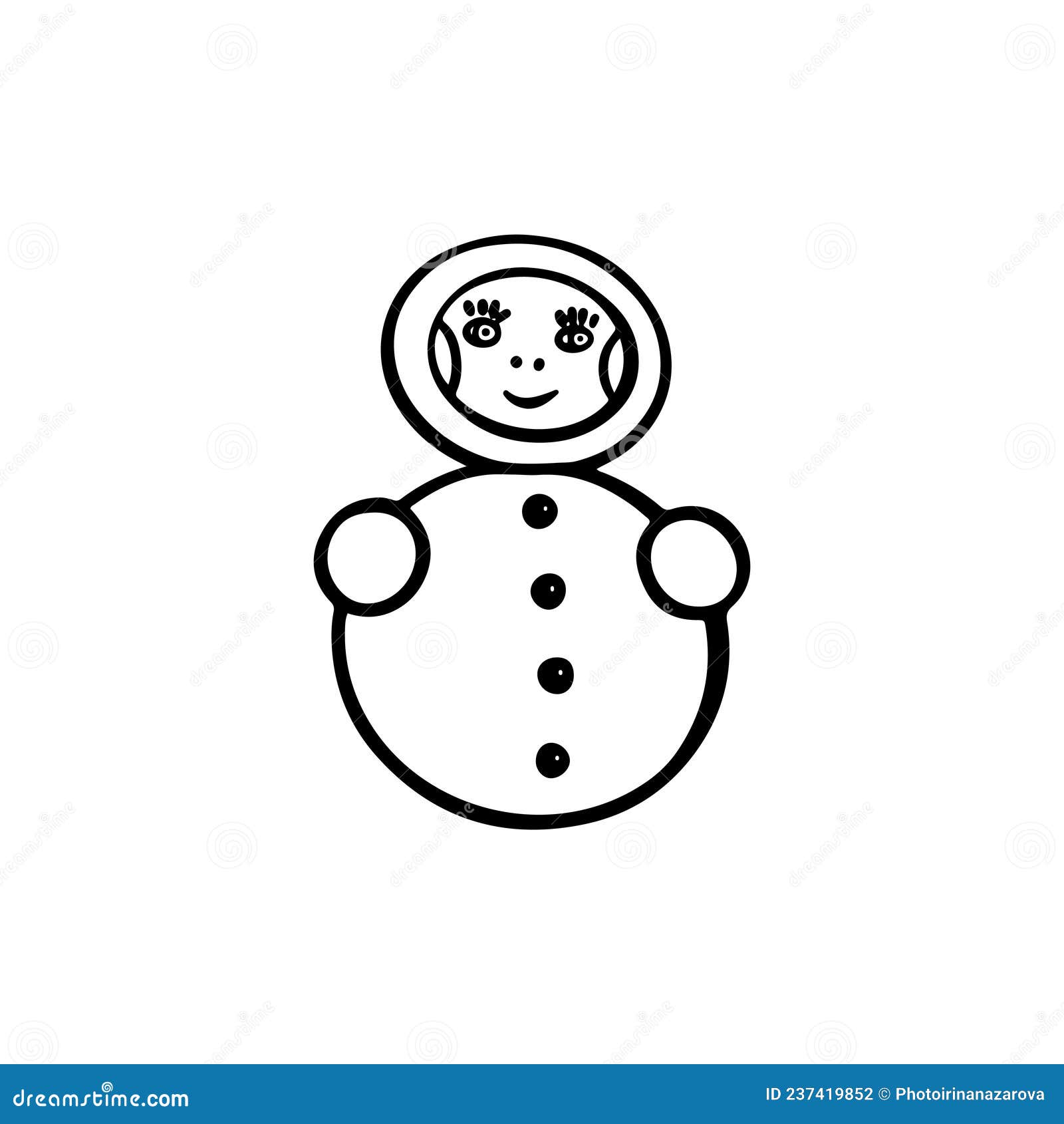 Line Art Illustration with Black Toys Doodle Element for Print Design ...