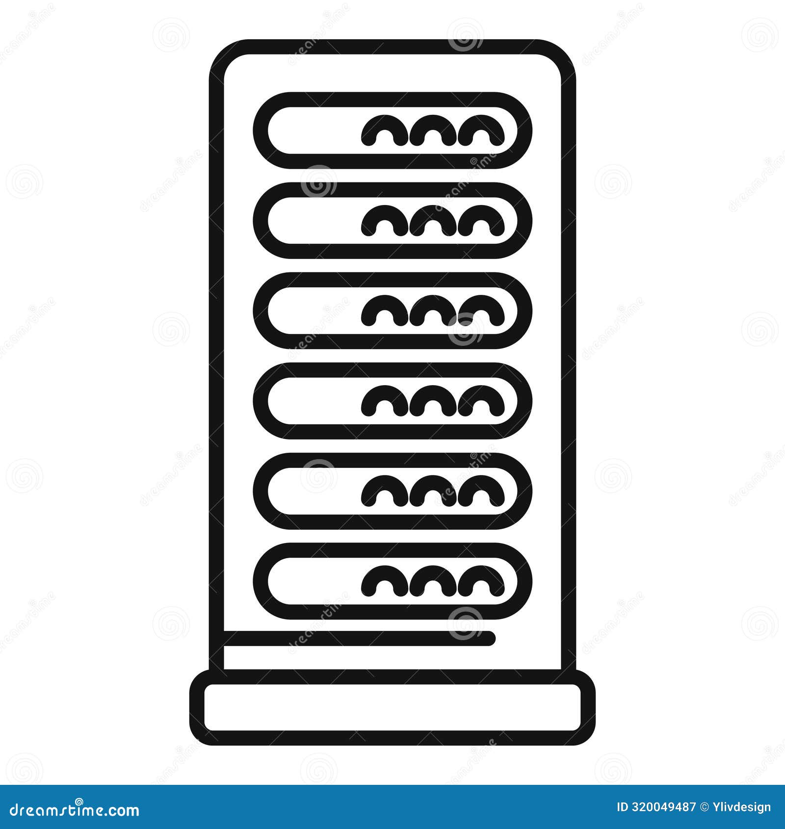 Line Art Illustration of a Data Server Rack Stock Illustration ...