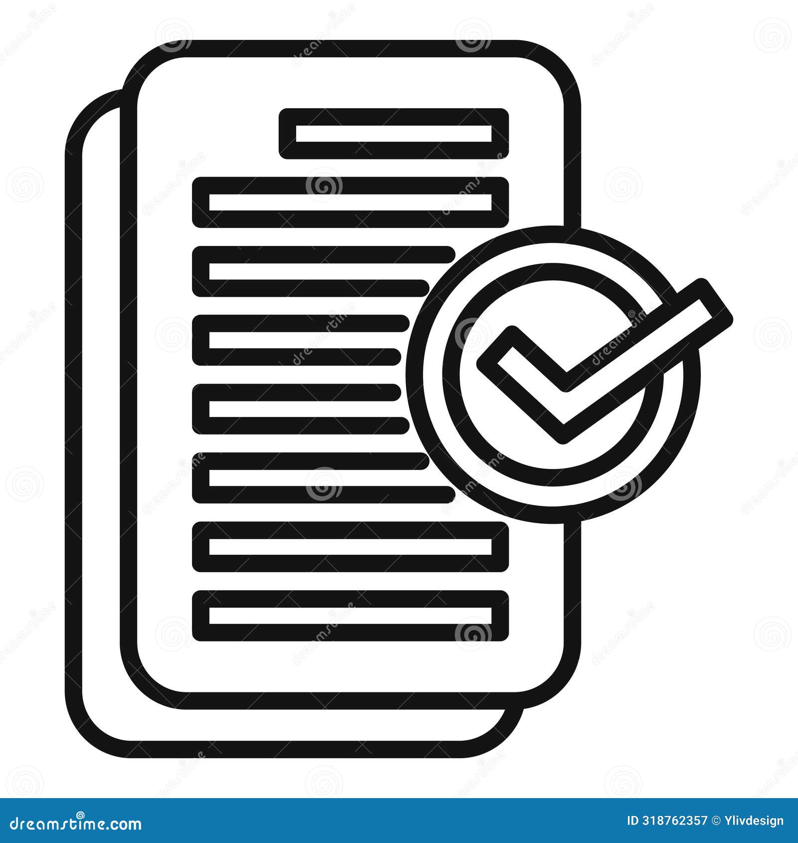 Approved Document Icon Line Art Stock Vector - Illustration of ...