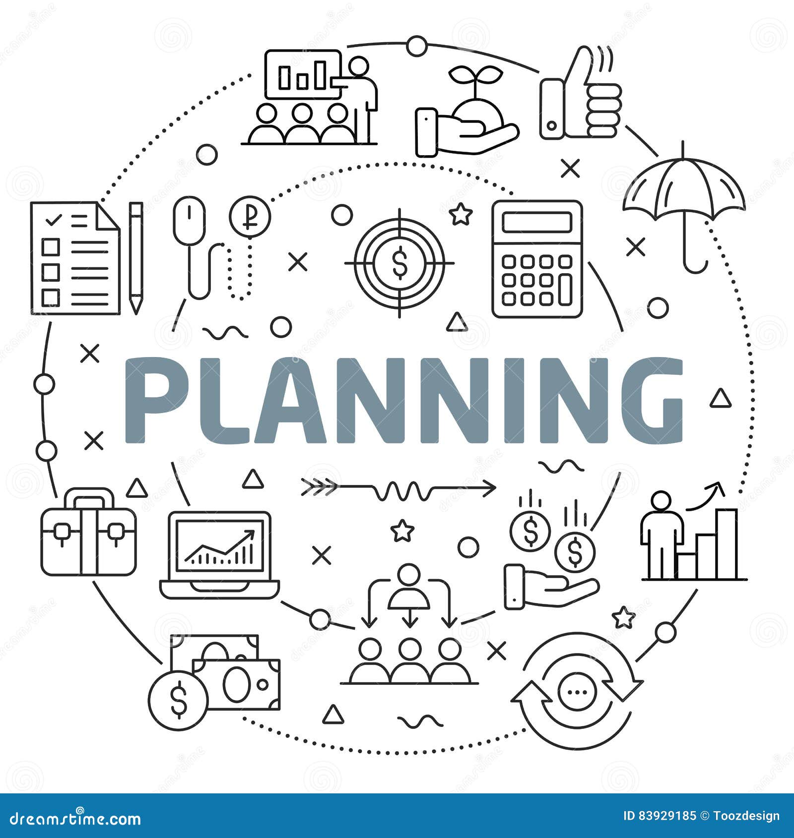 Line Art Illustration in Flat Styles Stock Vector - Illustration of ...