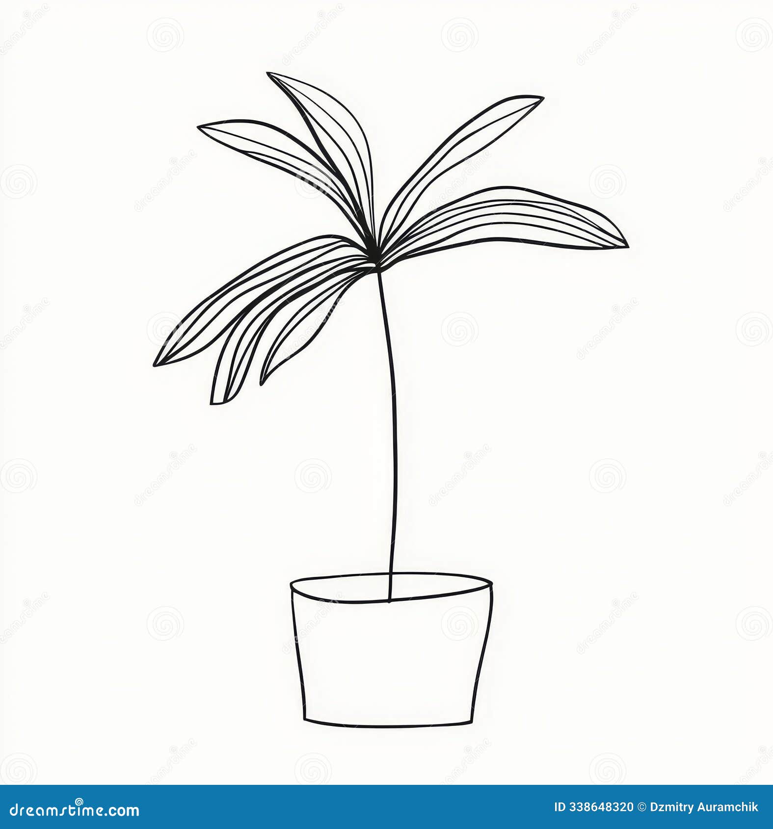 Line Art Illustration of a Palm Tree with One Line. Abstract Minimal ...