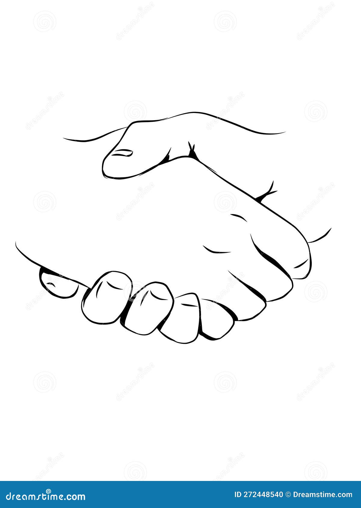 Line Art Illustration of People Shaking Hands Stock Illustration ...