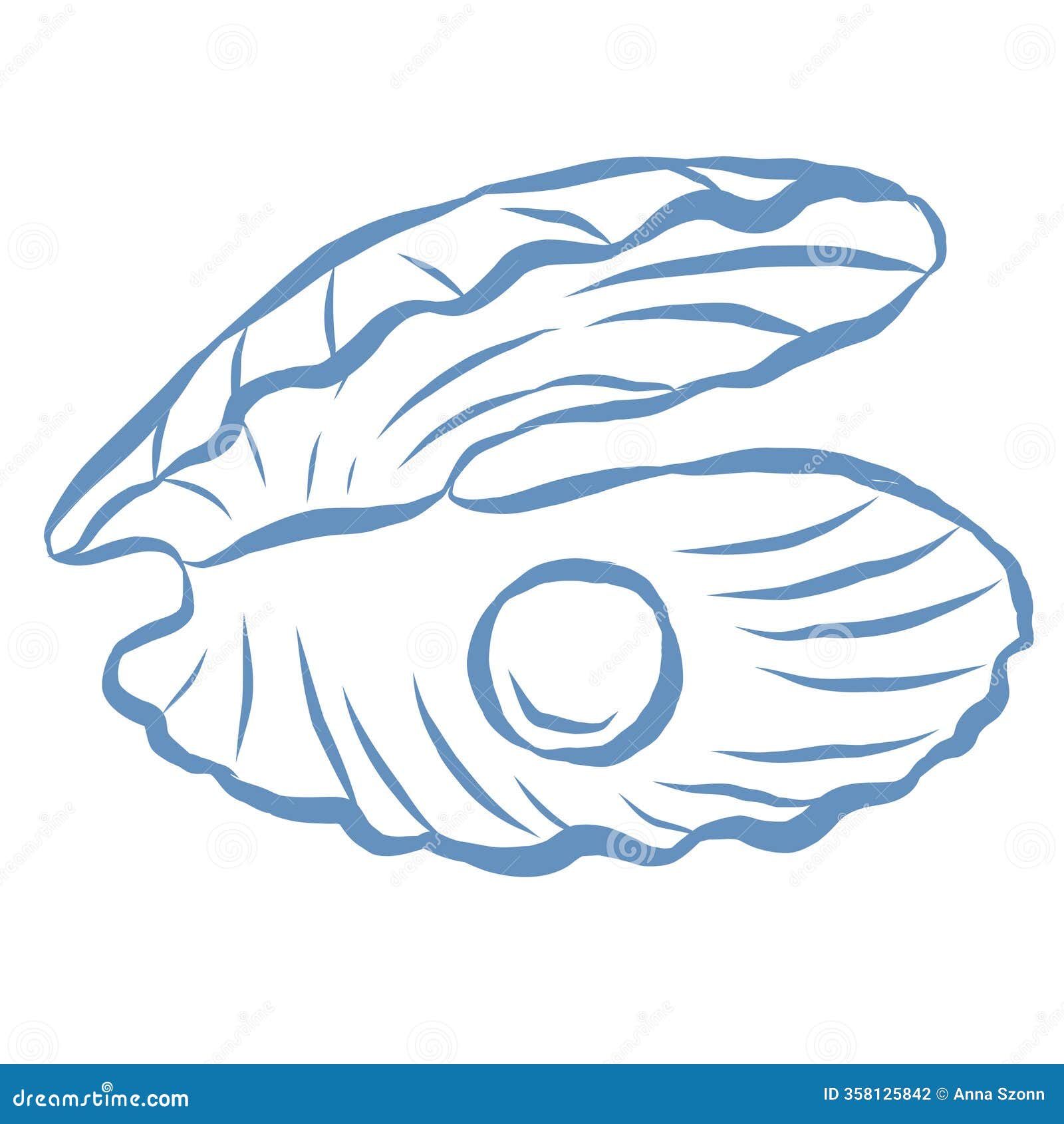 Clam Shell Vector Illustration On White Background | CartoonDealer.com ...