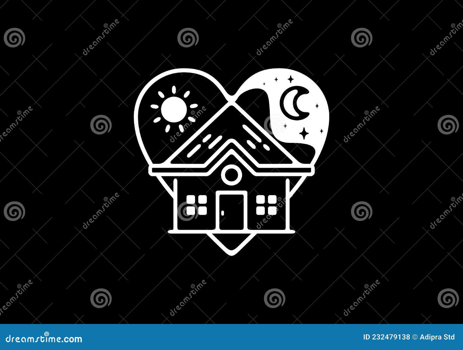 Line Art Illustration of Simple House Stock Vector - Illustration of ...