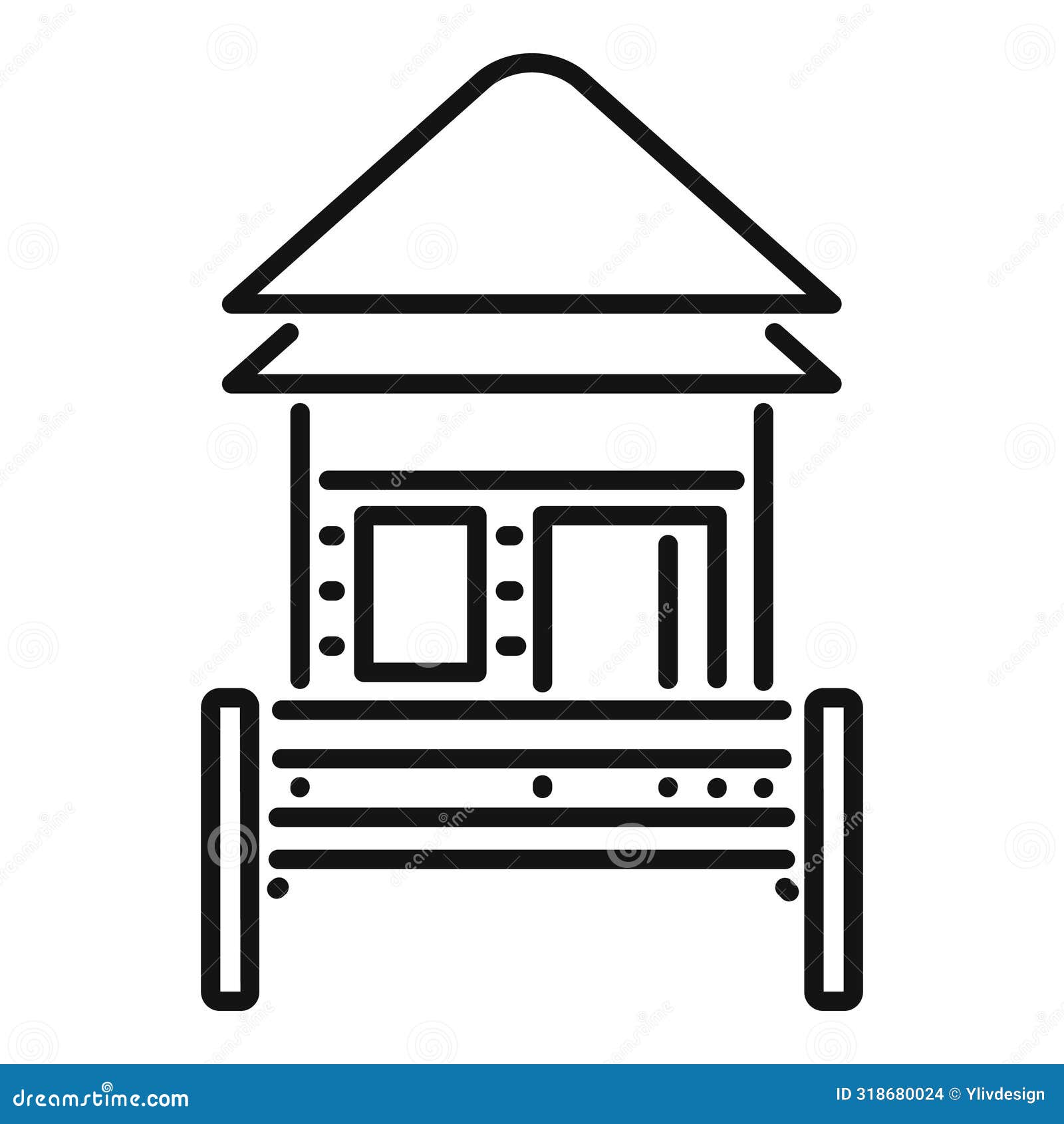 Line Art Illustration of a Small House Stock Vector - Illustration of ...