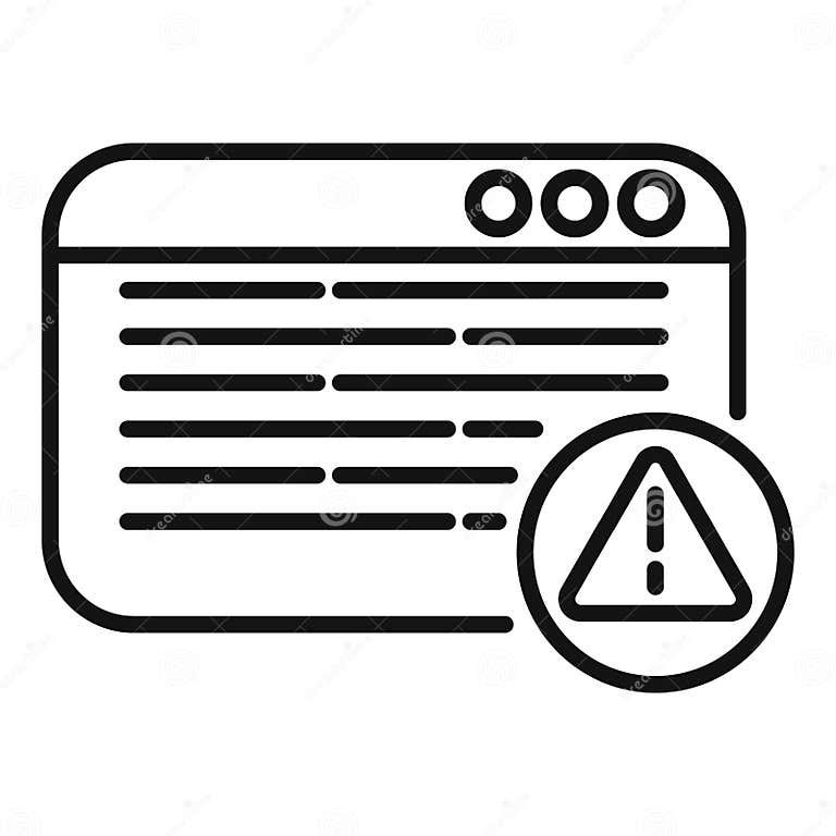 Line Art Illustration of a Web Browser with Error Alert Symbol Stock ...