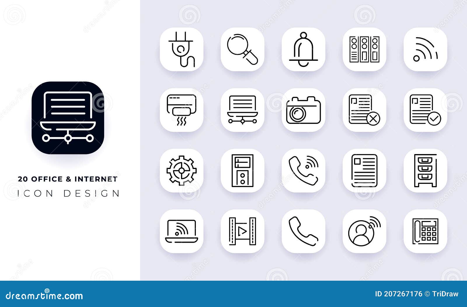 Line Art Incomplete Office & Internet Icon Pack Stock Vector ...