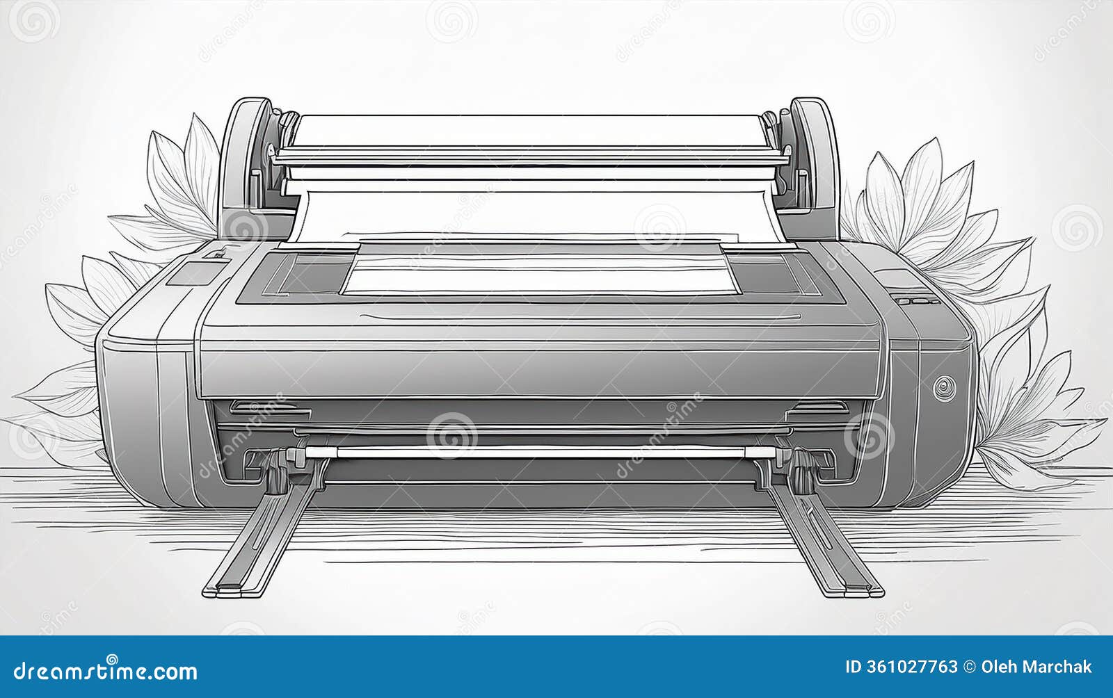 Monochrome Inkjet Printer. Printing Documents In Office Using Copiers ...