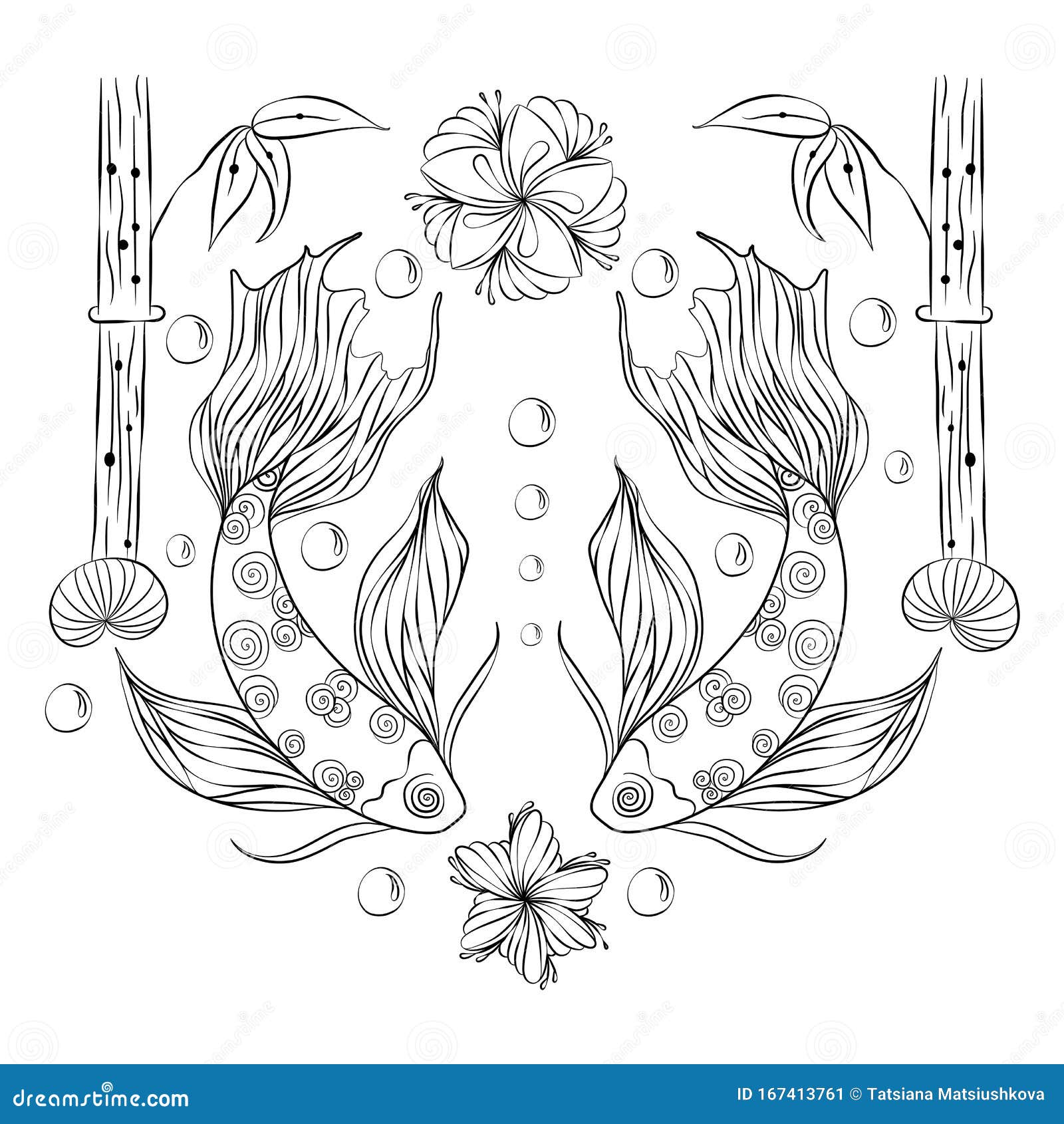 Line Art Japanese Composition for Invitation Card Stock Vector ...