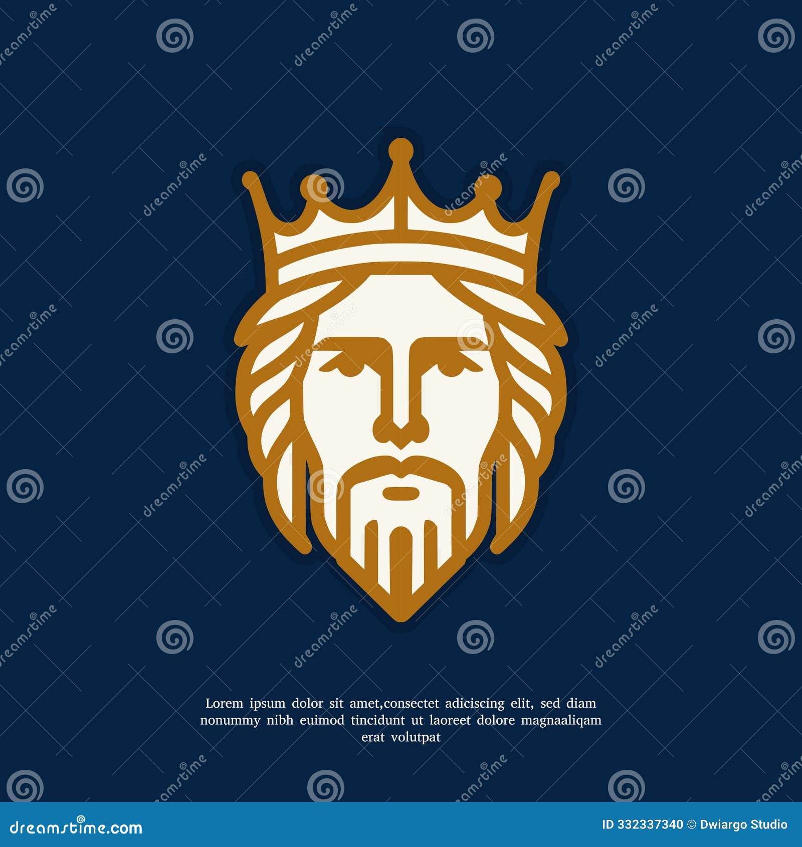 Line Art King Vector Logo Design Template Stock Illustration ...