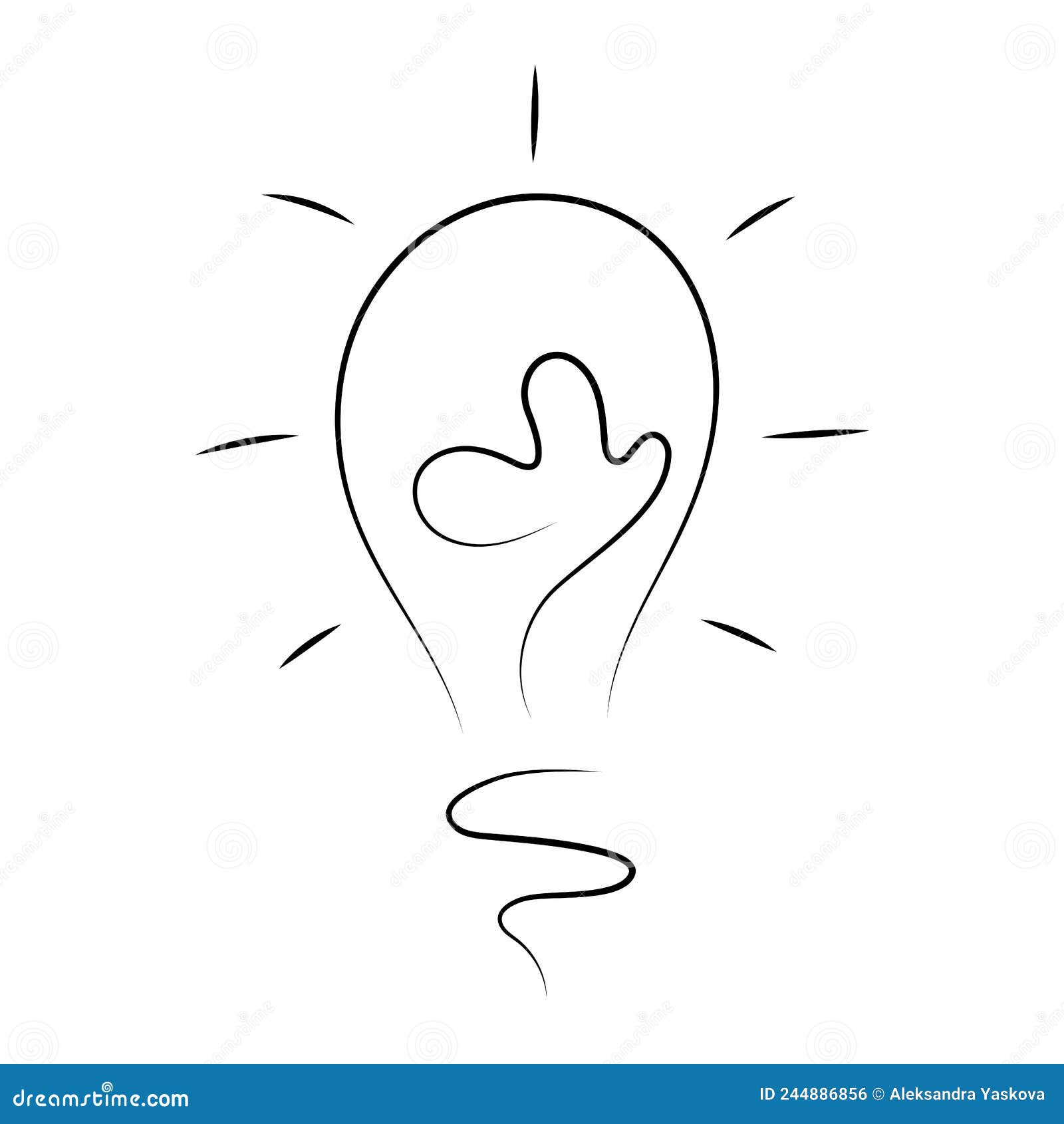 Line art lightbulb. Logo stock vector. Illustration of icon - 244886856