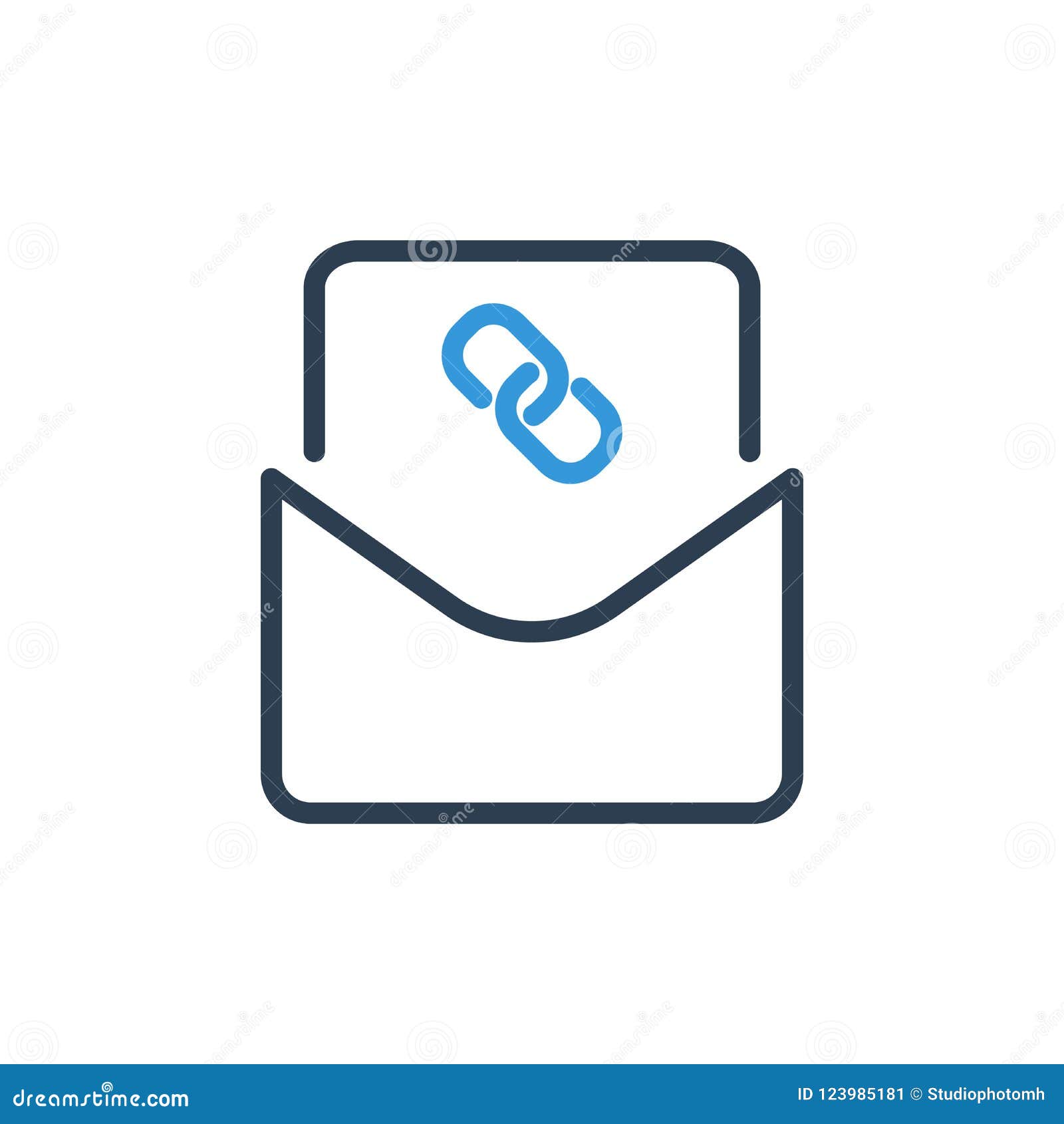 Line Art. Link Message and Mail Vector Stock Vector - Illustration of ...