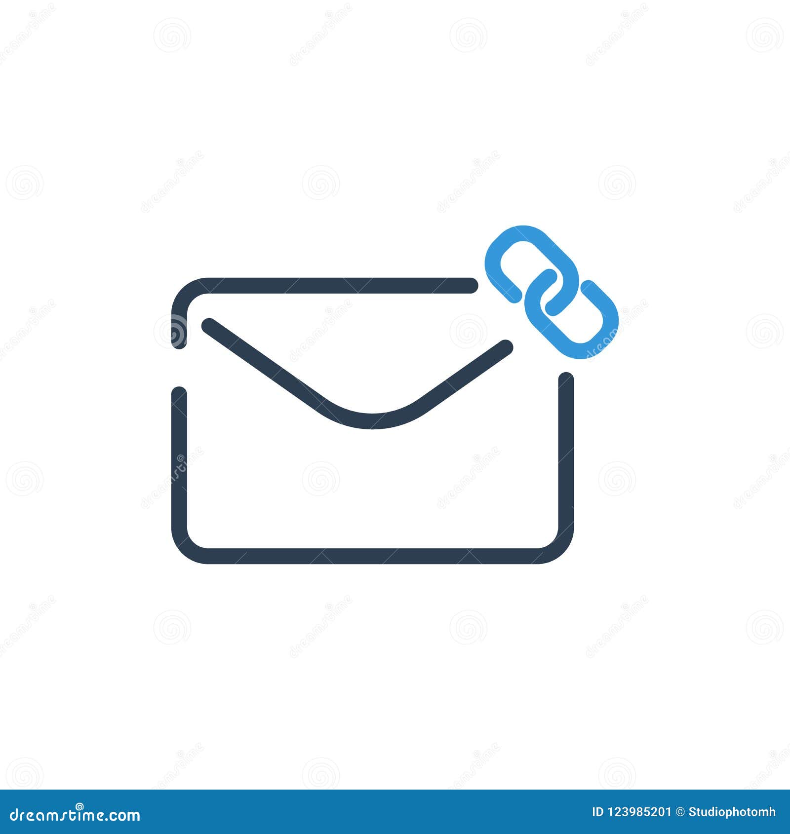 Line Art. Link Message and Mail Vector Stock Vector - Illustration of ...