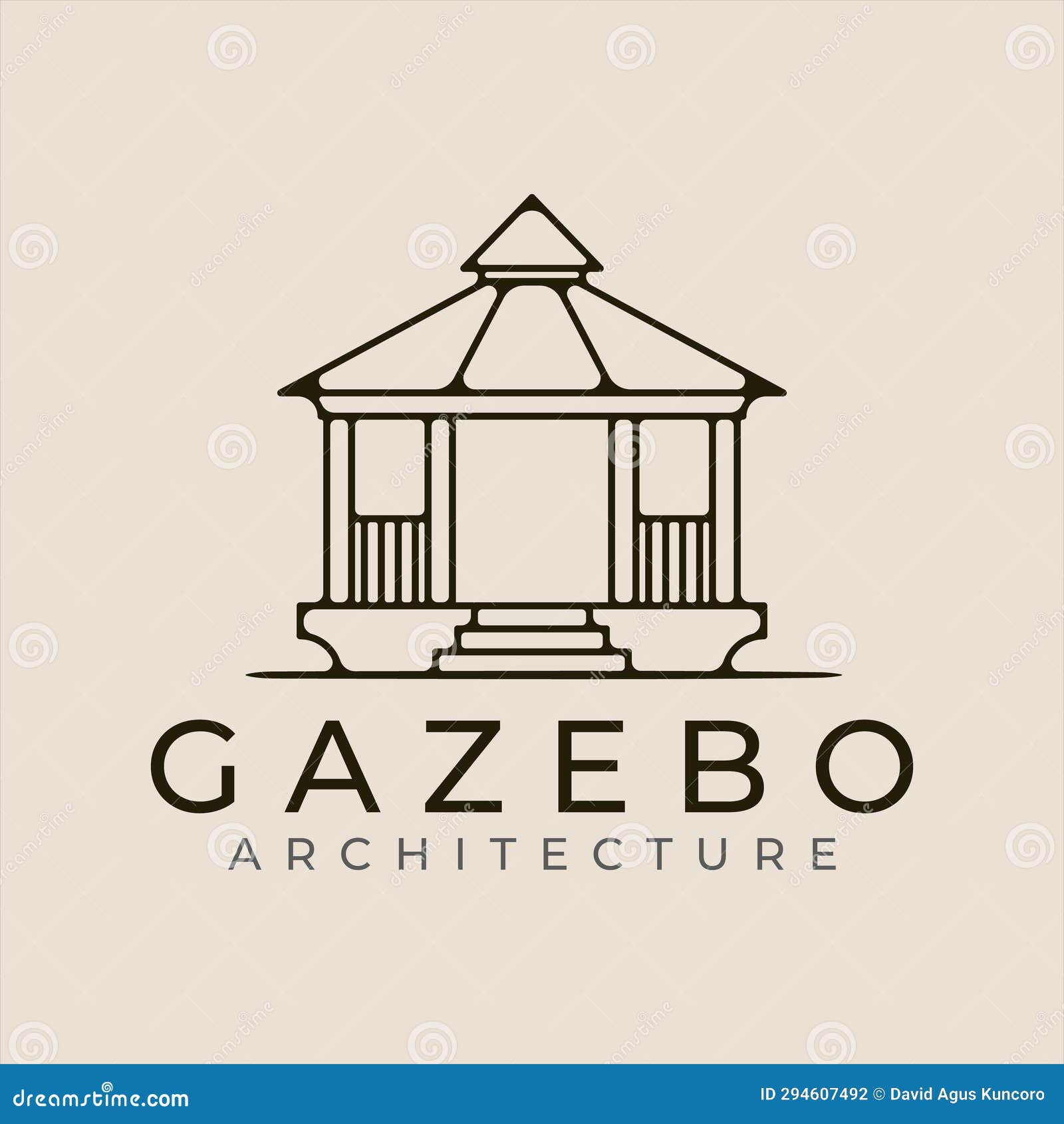 Line Art Logo Gazebo Vector Illustration Template Design Stock Vector ...