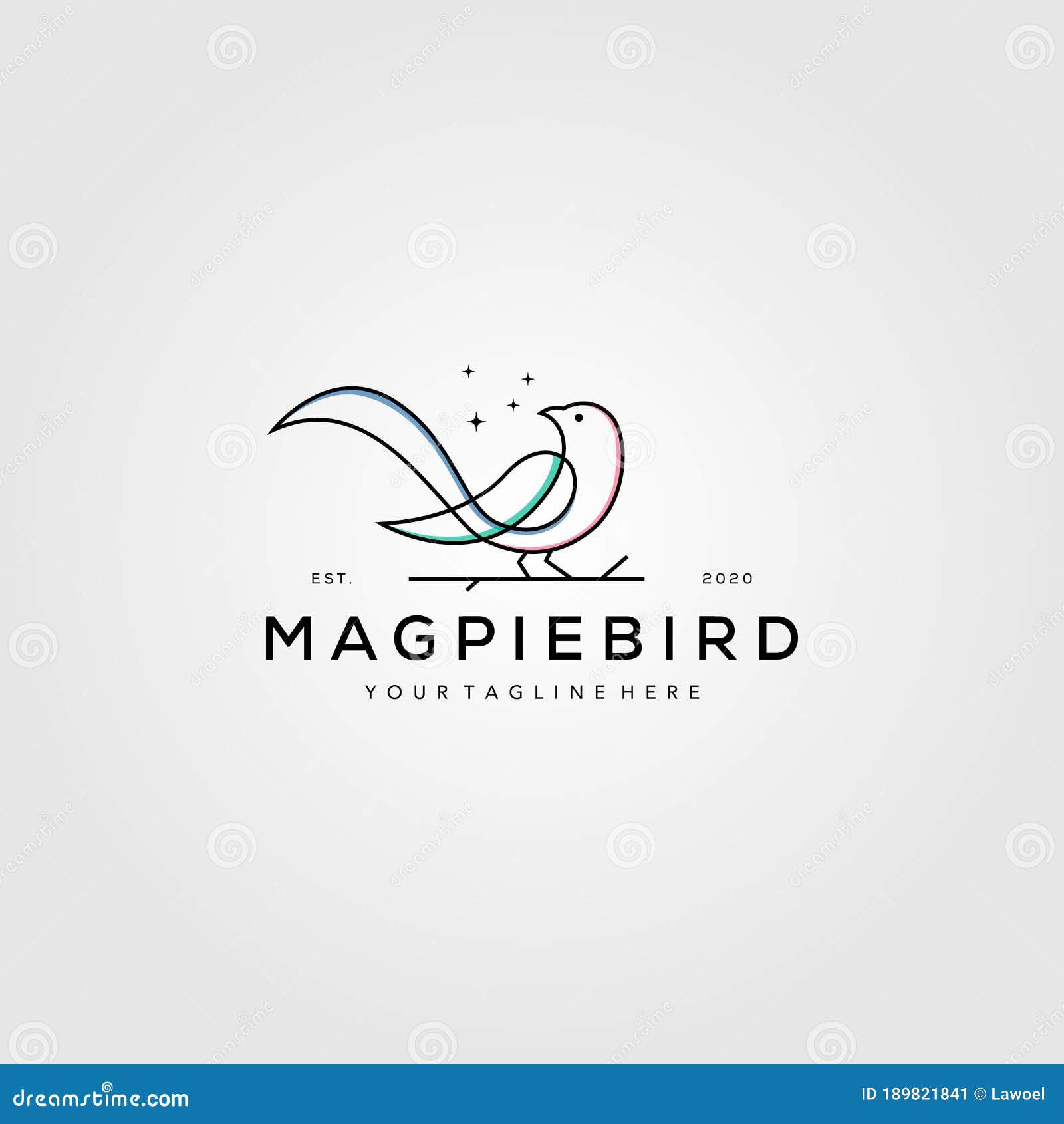 Two Magpies Bird Silhouette, Animal Logo Vector Illustration ...
