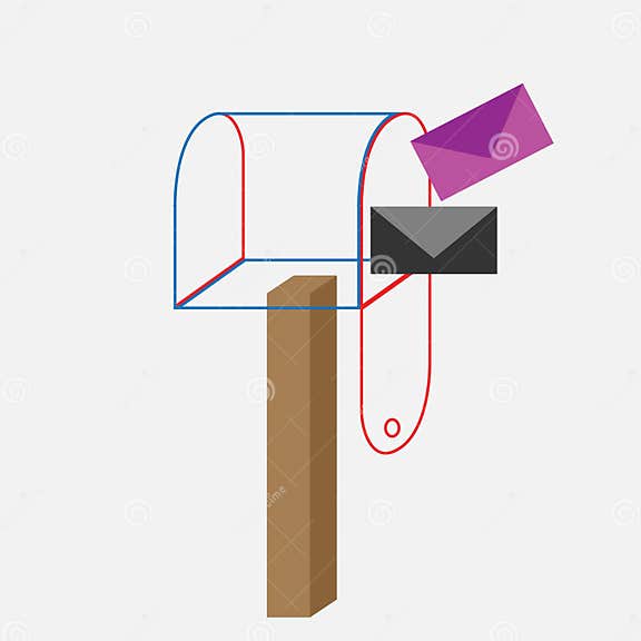 Line art mail box stock illustration. Illustration of grayscale - 90956714