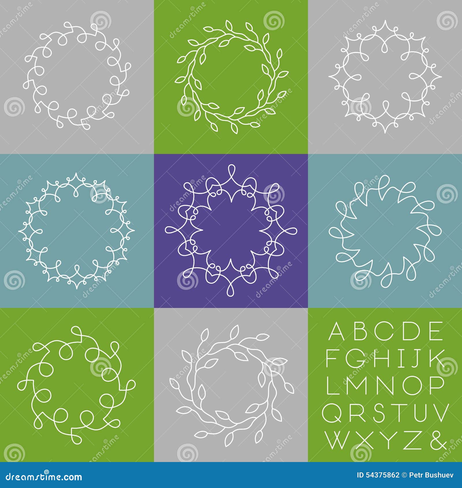 Line art monograms stock illustration. Illustration of flower - 54375862