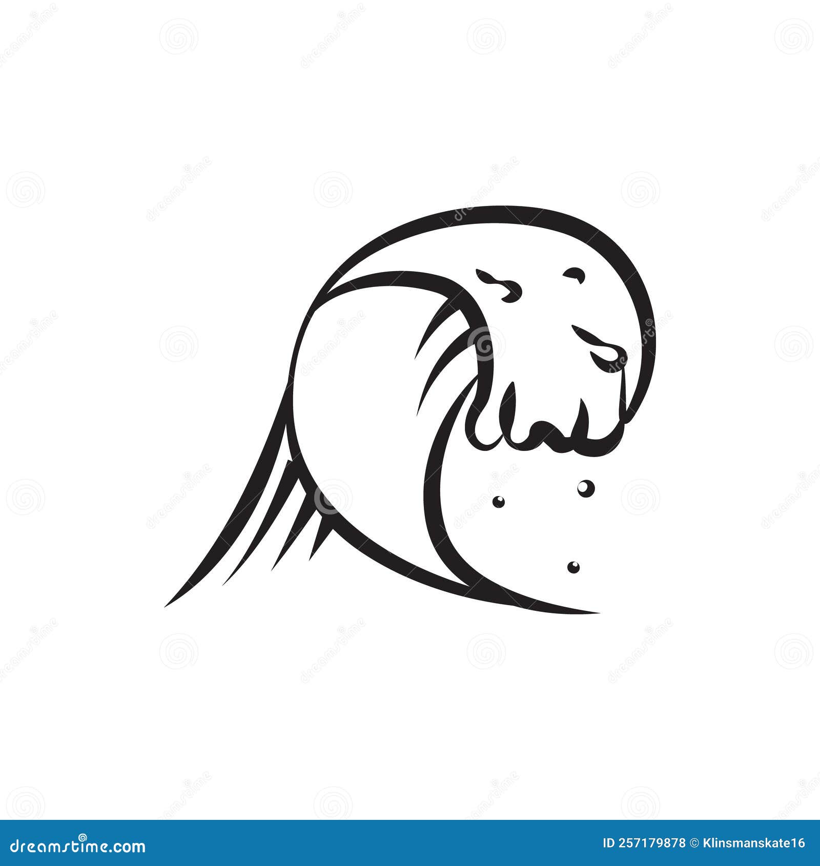 Line Art Ocean Wave Element Design Vector Stock Vector - Illustration ...