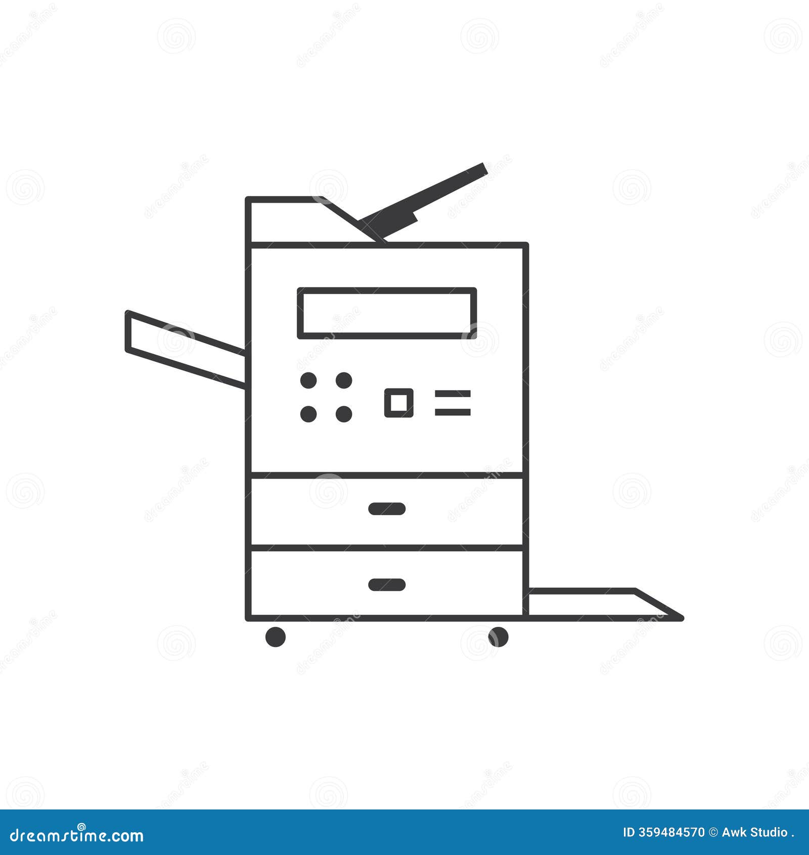 Line Art of an Office Copier Stock Vector - Illustration of mechanical ...