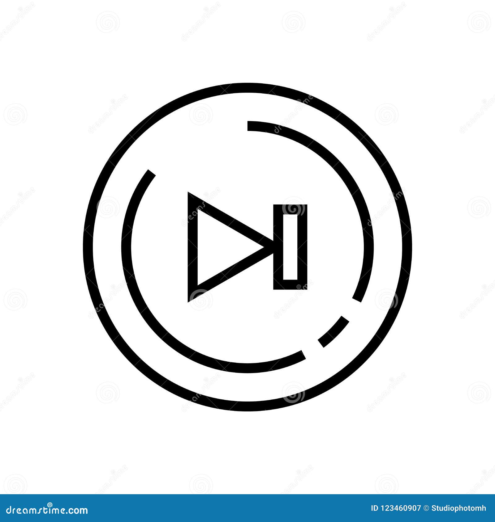 Line Art. Pause Button Vector Icon Stock Vector - Illustration of metal ...