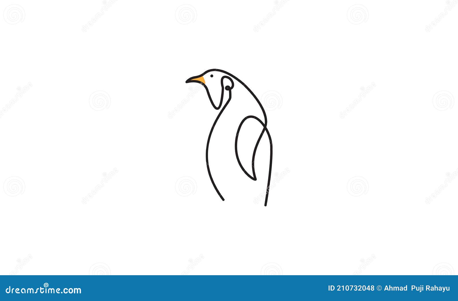 Line Art Penguin Fat Logo Design Vector Icon Symbol Illustration Stock ...