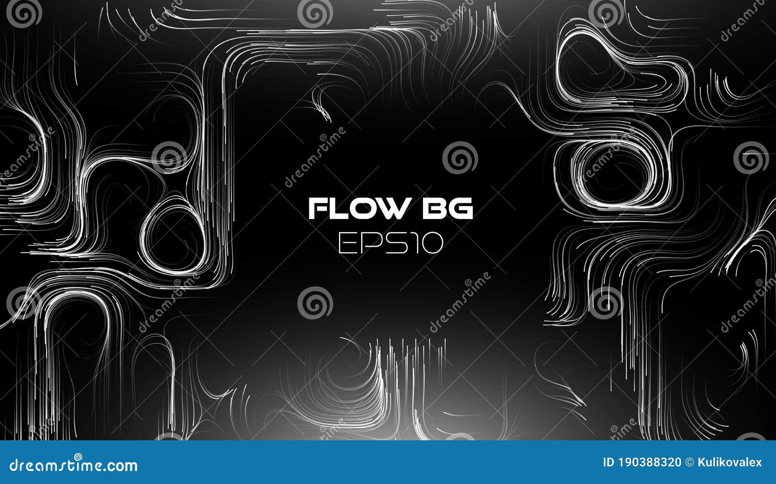 Line Art Poster on Dark Background. Curl Lines Strong Motion Frame ...