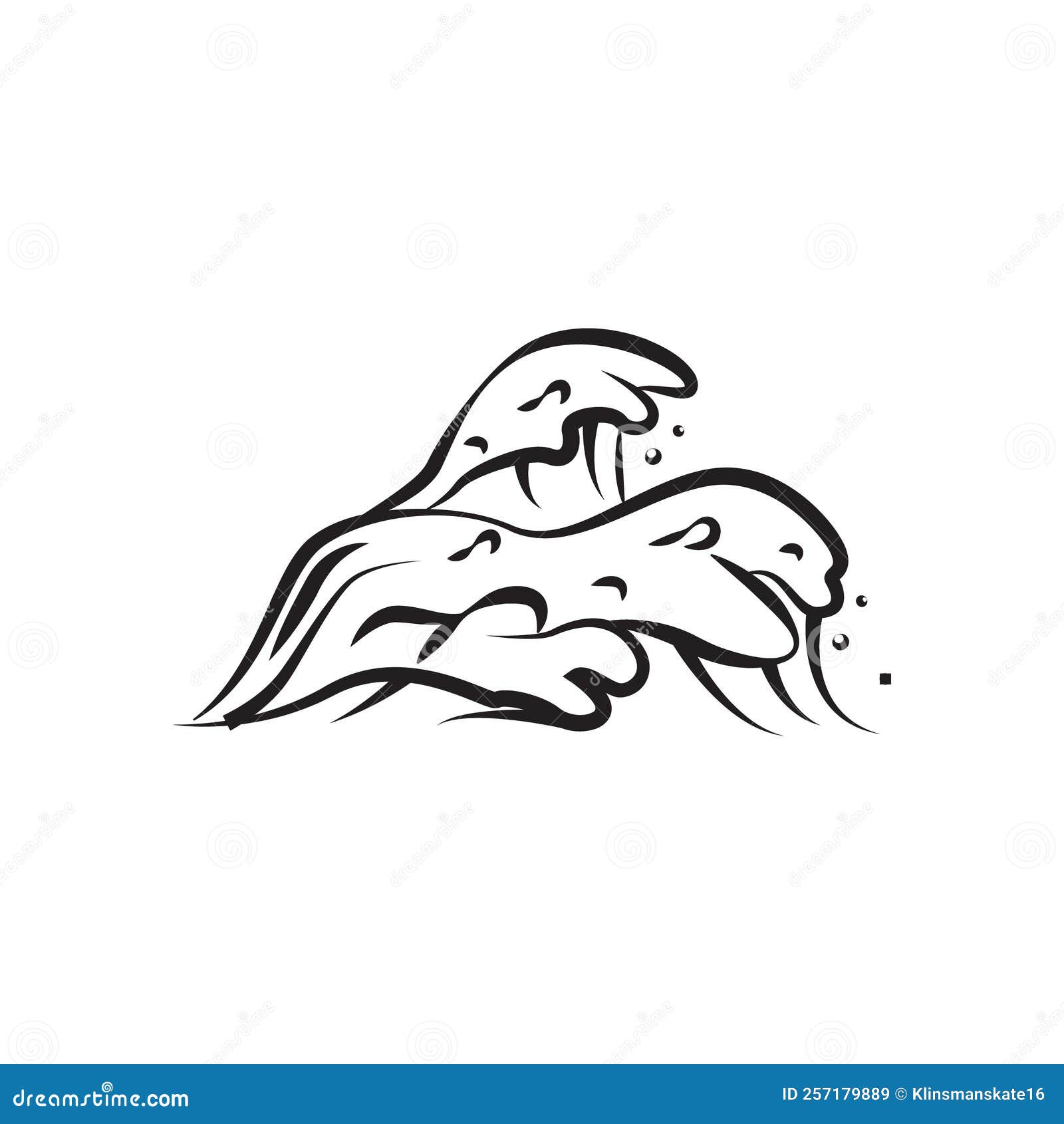 Line Art Sea Wave Decor Element Design Vector Stock Vector ...