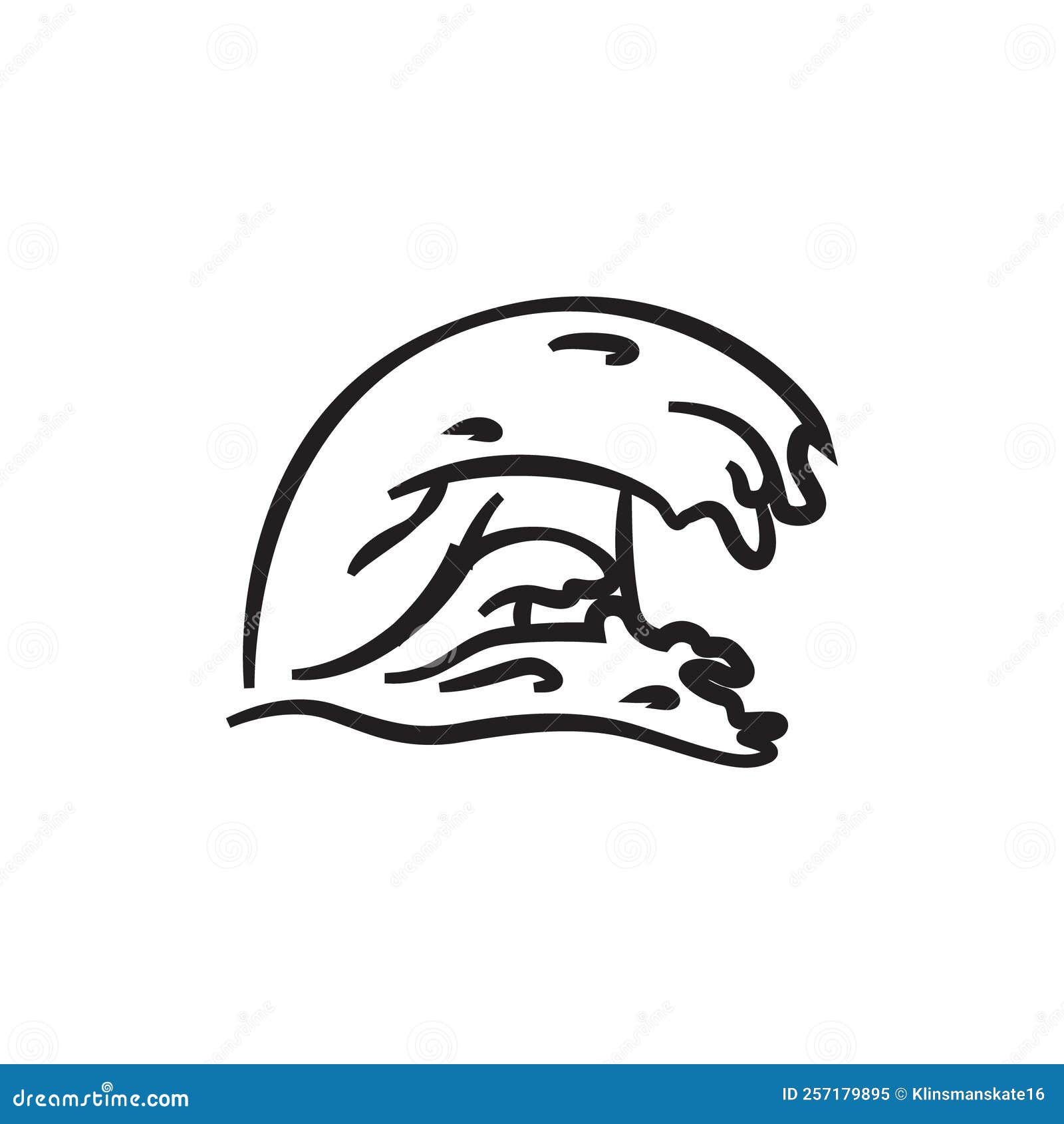Line Art Sea Wave Design Element Vector Stock Vector - Illustration of ...