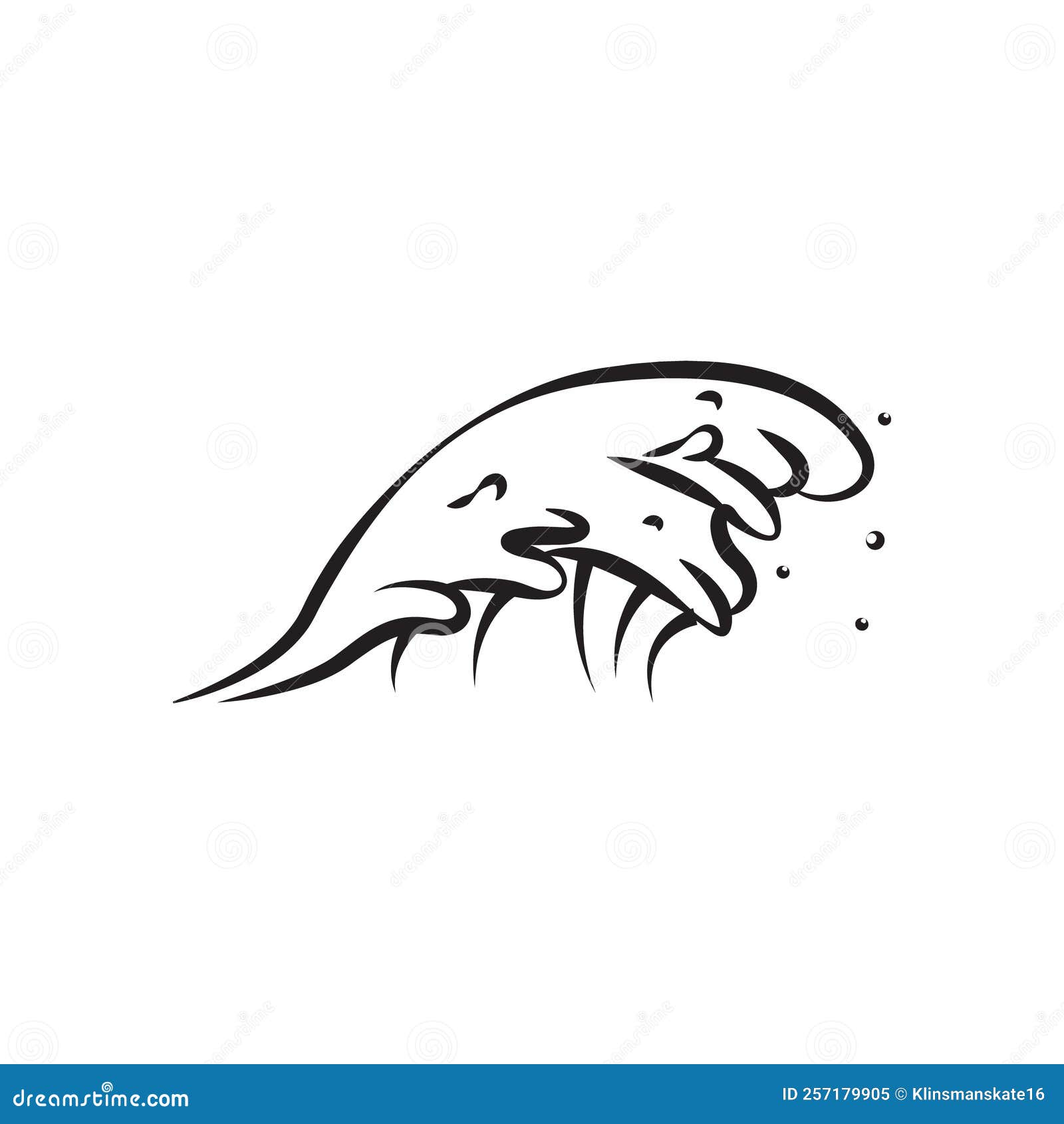 Line Art Sea Wave Element Design Vector Stock Vector - Illustration of ...