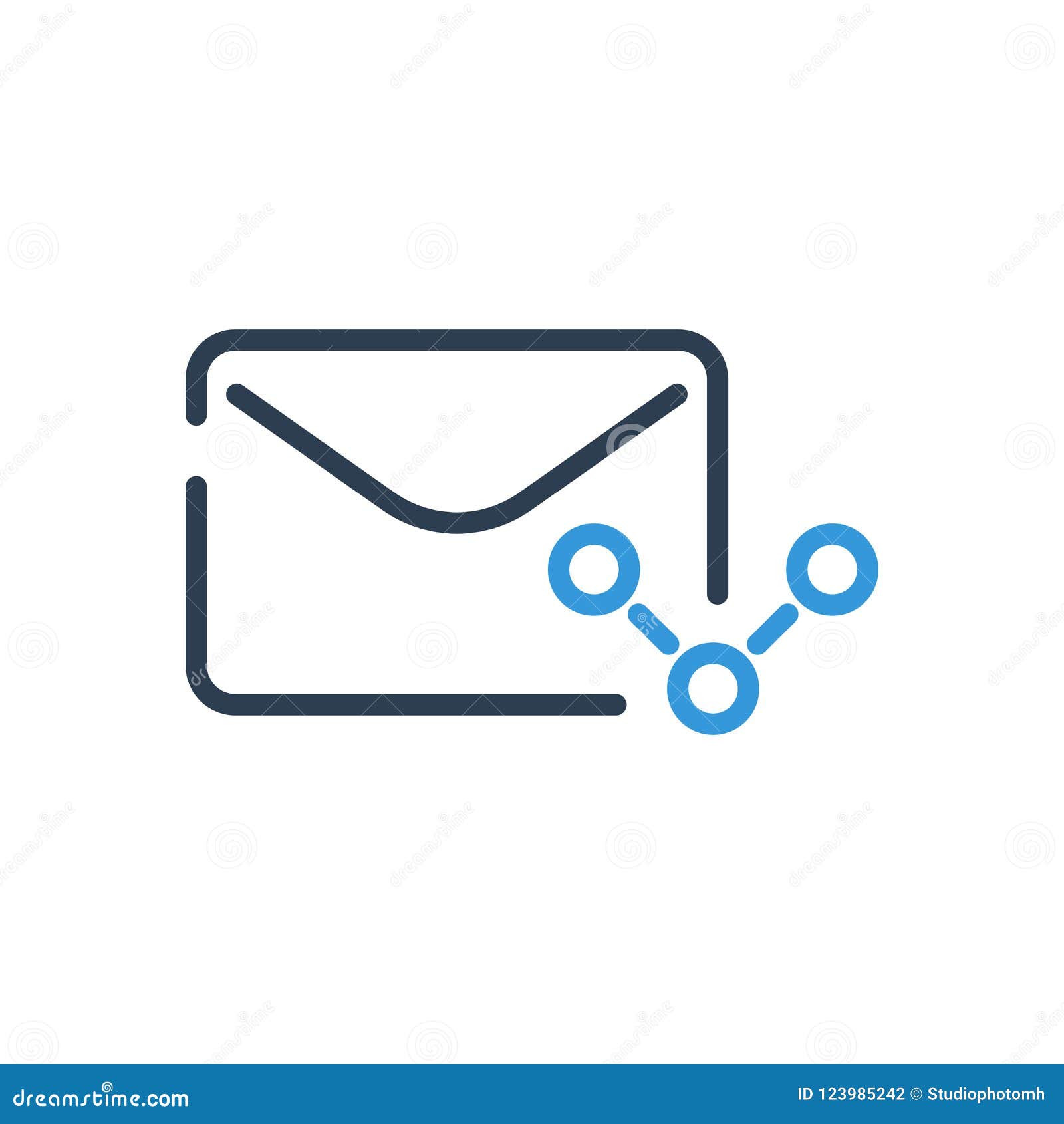 Line Art. Share Message and Mail Stock Vector - Illustration of line ...