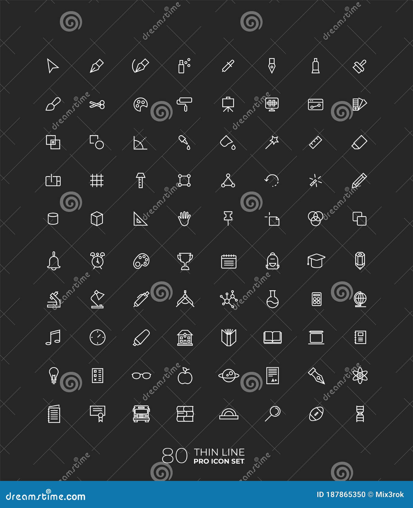 Line Art Simple Icon Set for Web and Applications Vector Stock Vector ...