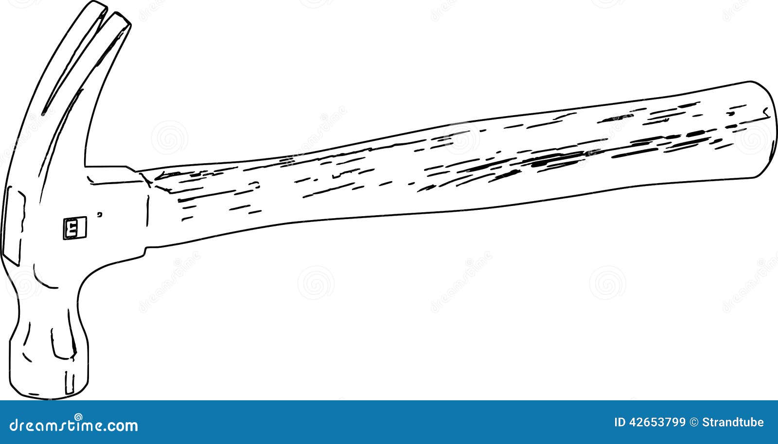 Line Art Sketch of a Hammer Stock Vector - Illustration of hammer ...