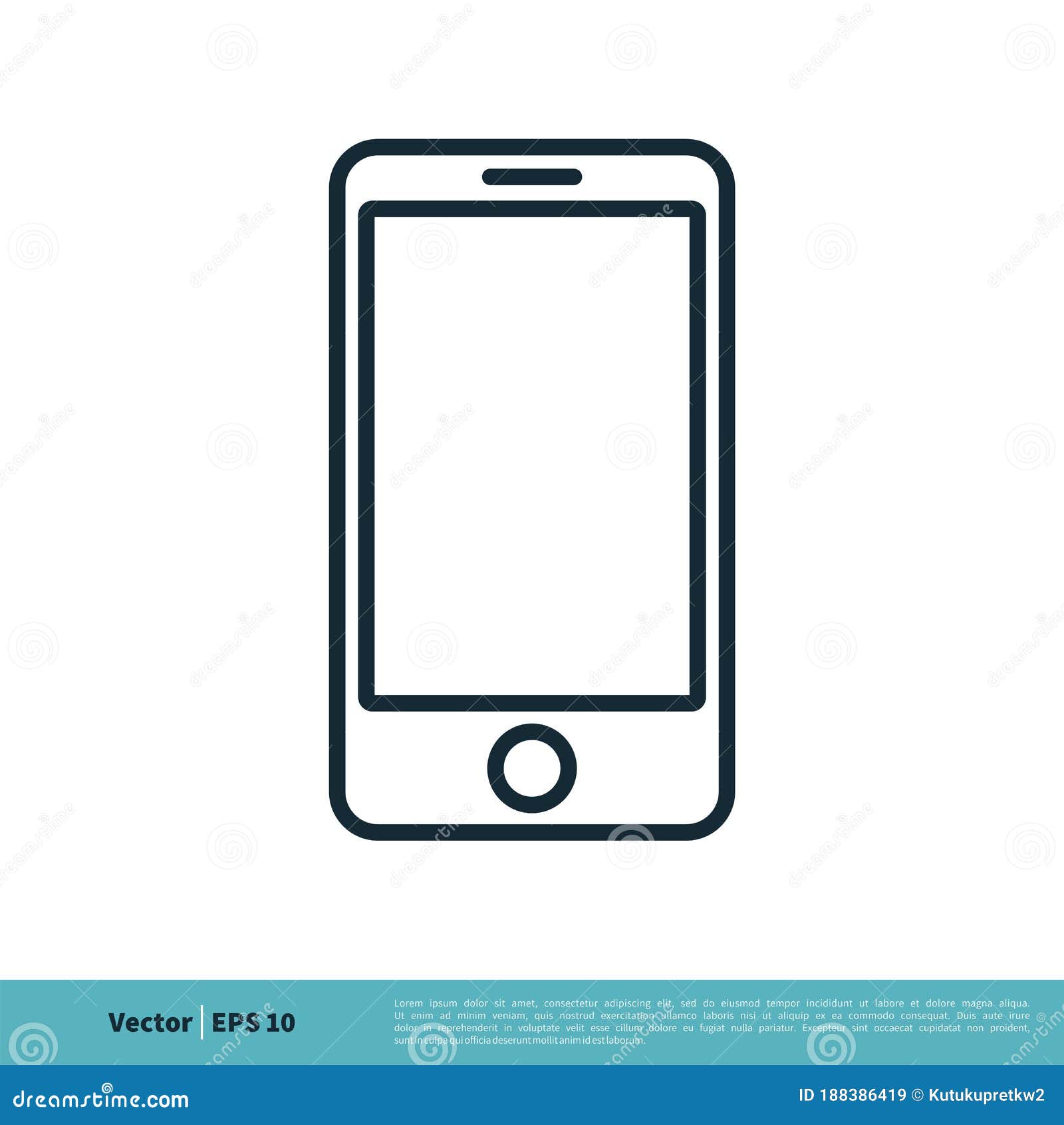 Line Art Smartphone Icon Vector Logo Template Illustration Design ...