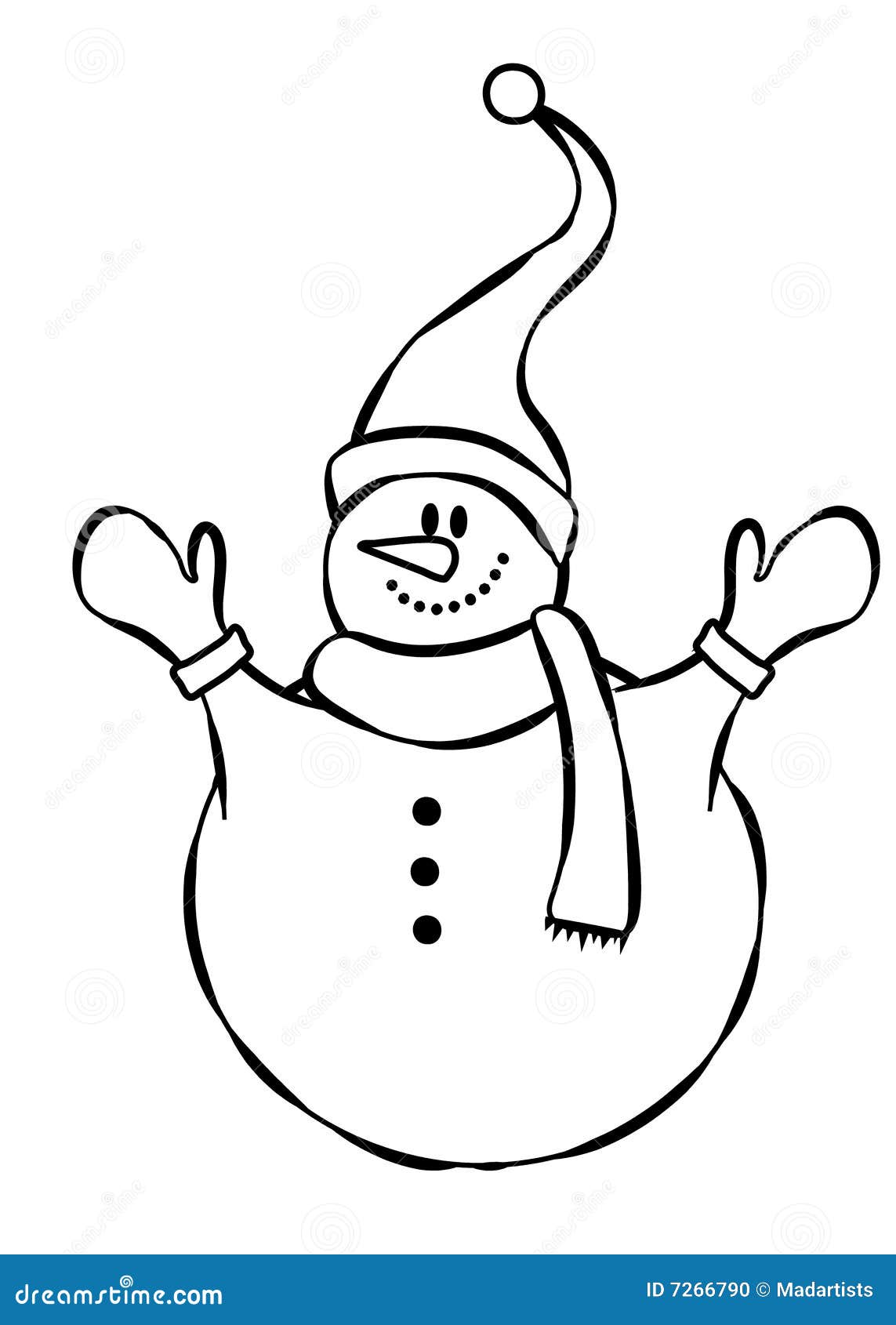 Line Art Snowman 4 stock illustration. Illustration of cartoon - 7266790