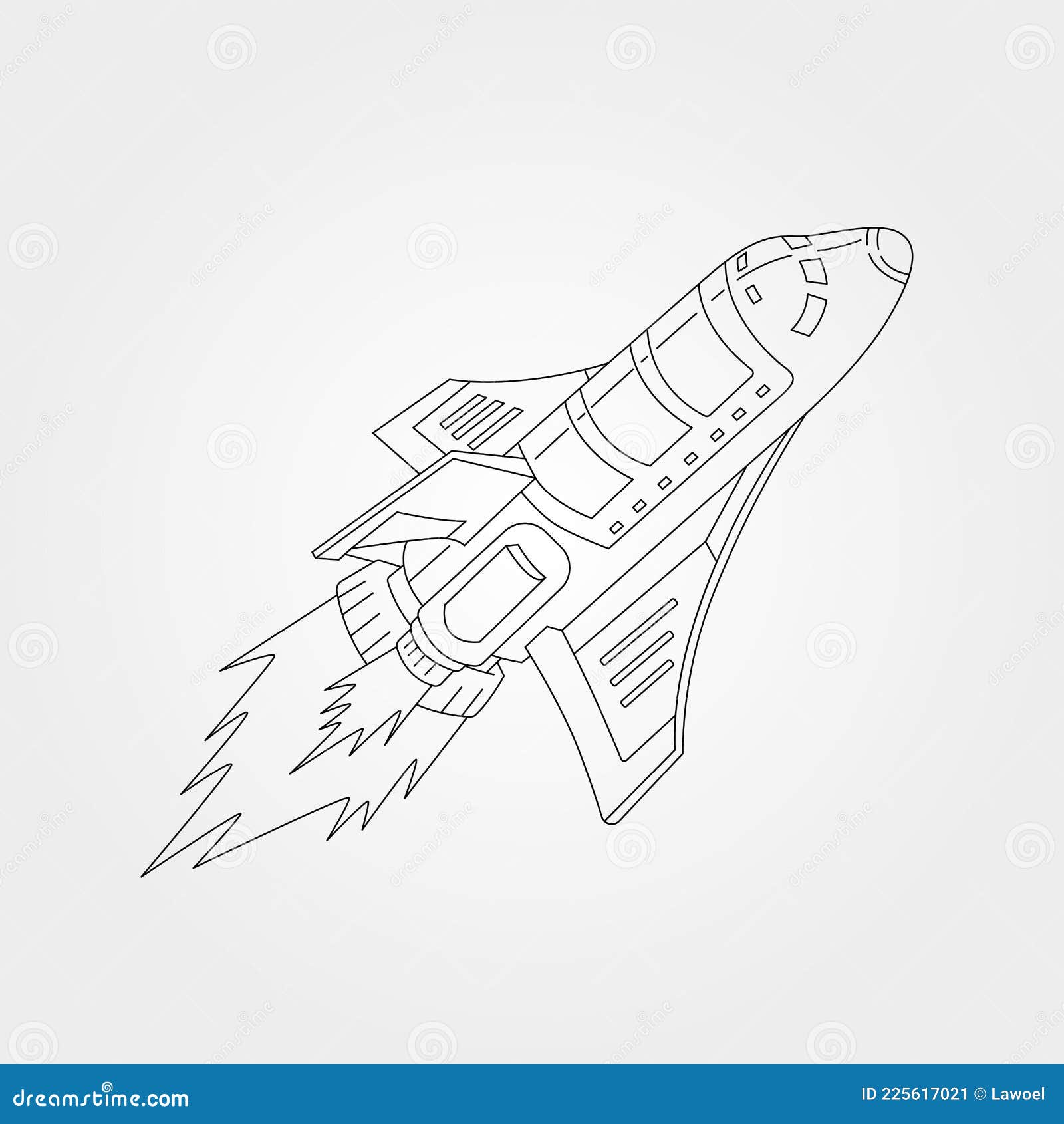 Line Art Spaceship Shuttle Vector Symbol Illustration Design, Spaceship ...