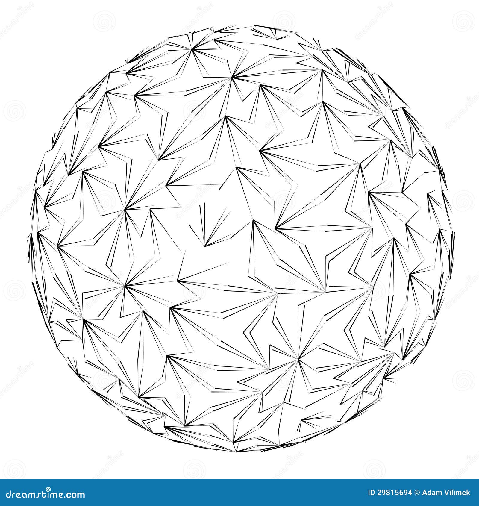 Line Art Sphere Construction Drawing Stock Illustration - Illustration ...