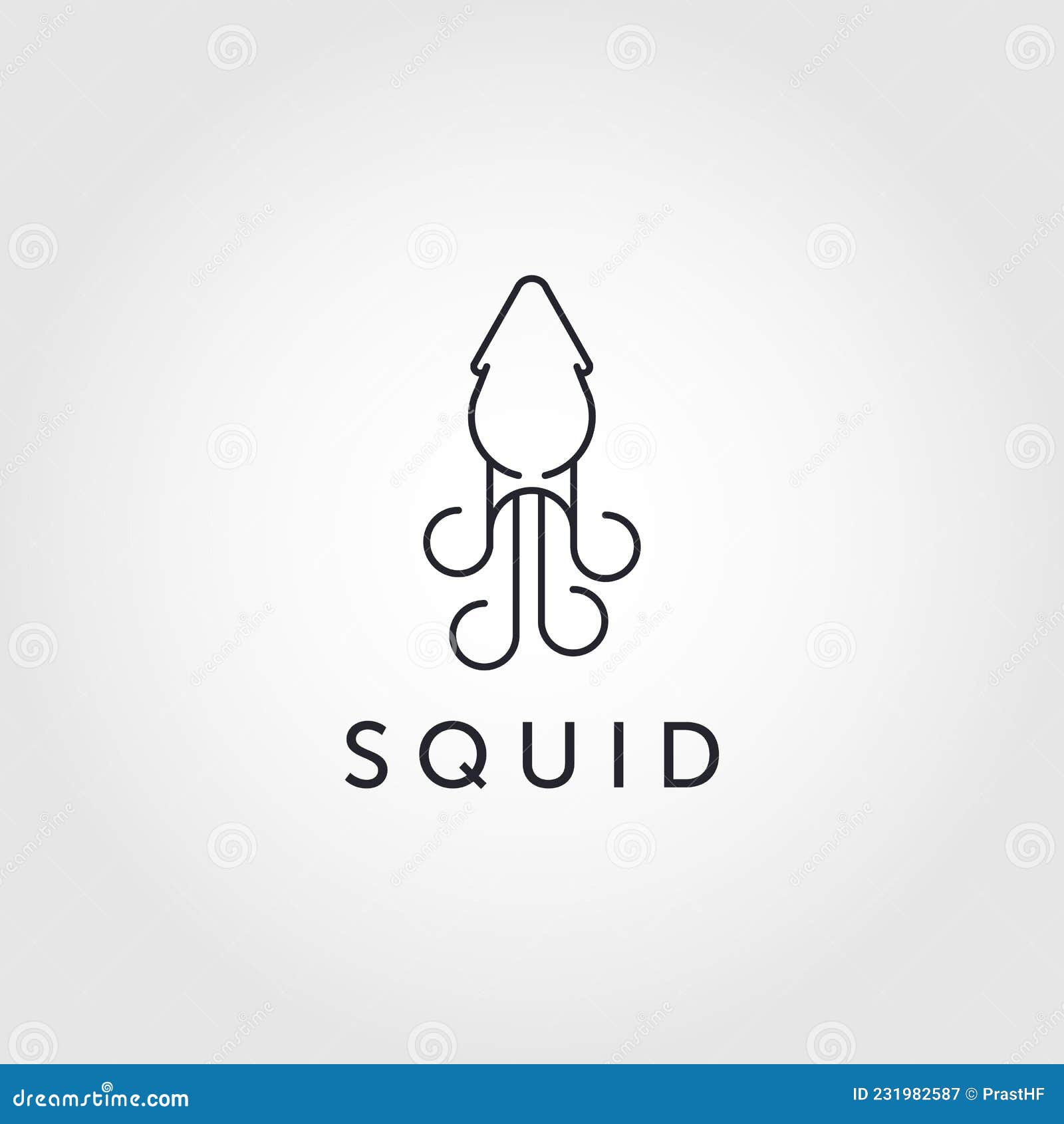 Line Art Squid Logo, Squid Logo. Isolated Squid Vector Illustration ...