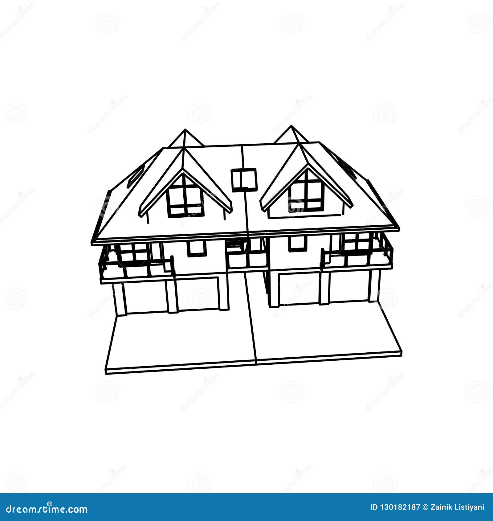 Line Art Design of Home Space Stock Illustration - Illustration of ...