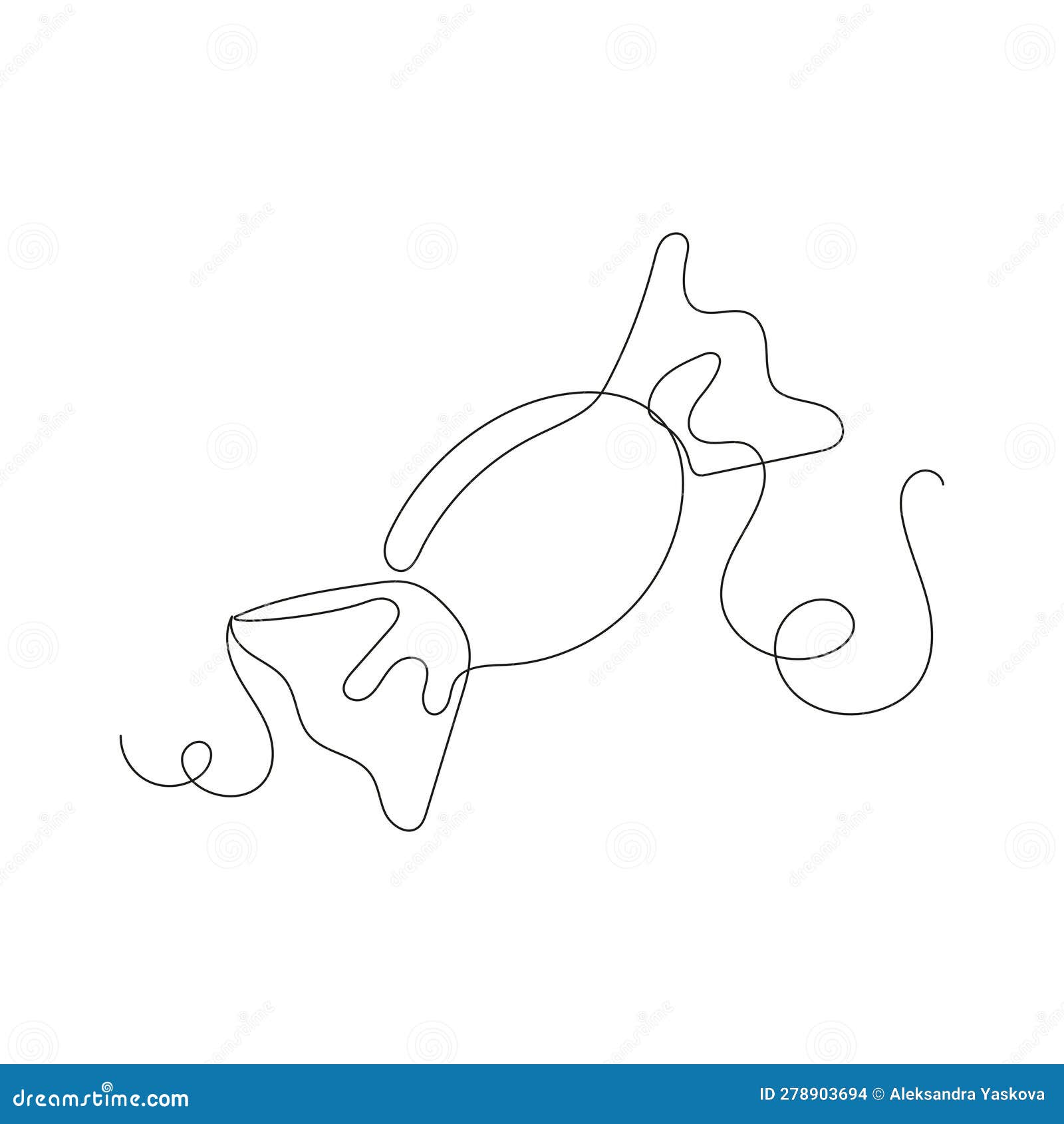 Line Art Style Drawing of Candy. Continuous Single One Line Vector ...